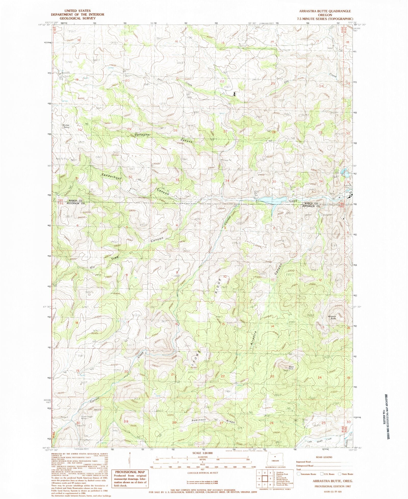 Classic USGS Arrastra Butte Oregon 7.5'x7.5' Topo Map – MyTopo Map Store
