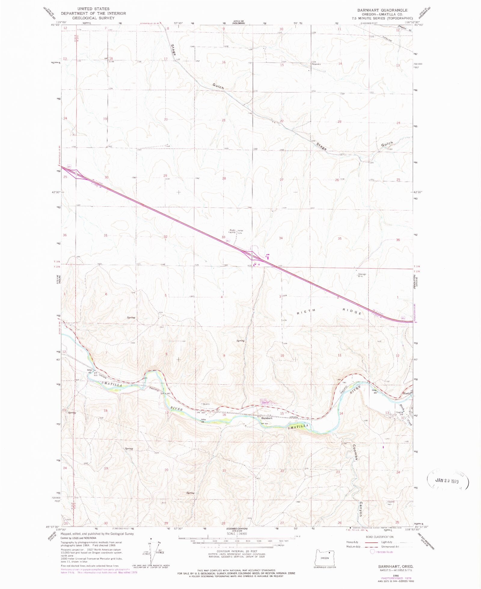 Classic USGS Barnhart Oregon 7.5'x7.5' Topo Map – MyTopo Map Store