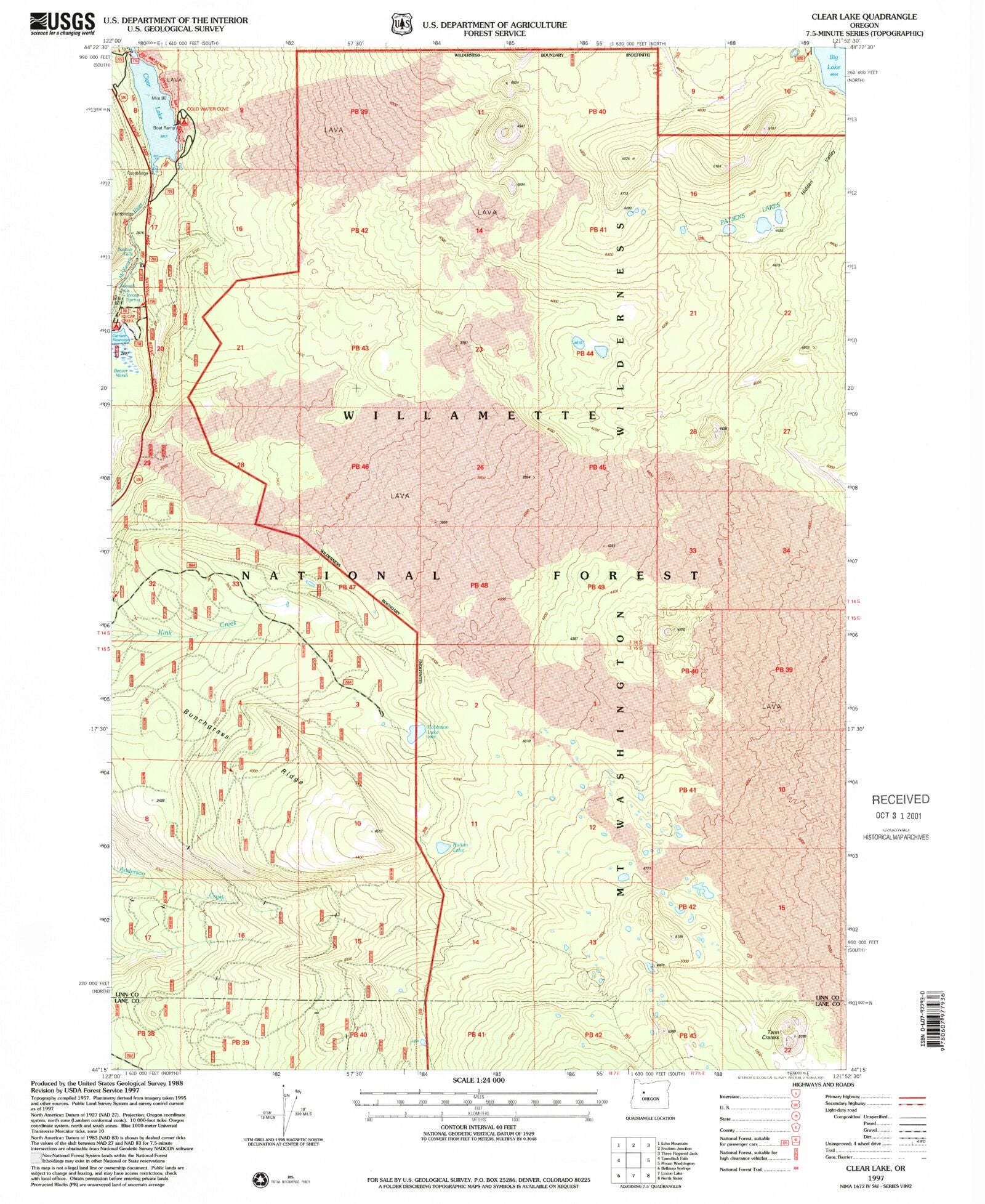 Classic USGS Clear Lake Oregon 7.5'x7.5' Topo Map – MyTopo Map Store