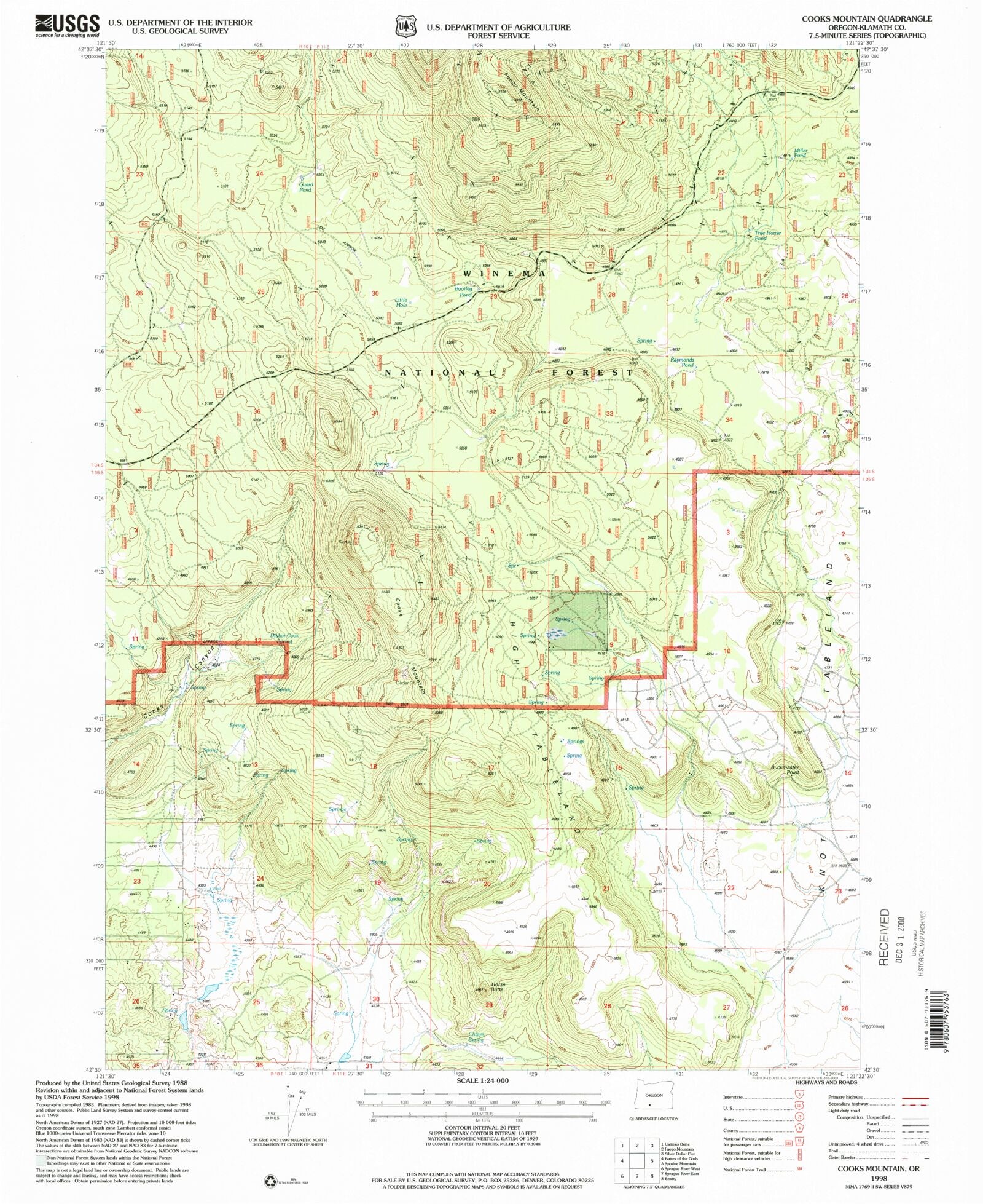 Classic USGS Cooks Mountain Oregon 7.5'x7.5' Topo Map – MyTopo Map Store