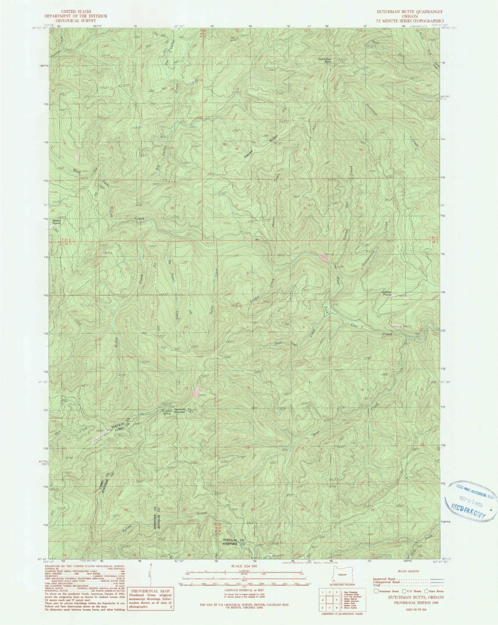 Classic USGS Dutchman Butte Oregon 7.5'x7.5' Topo Map – MyTopo Map Store