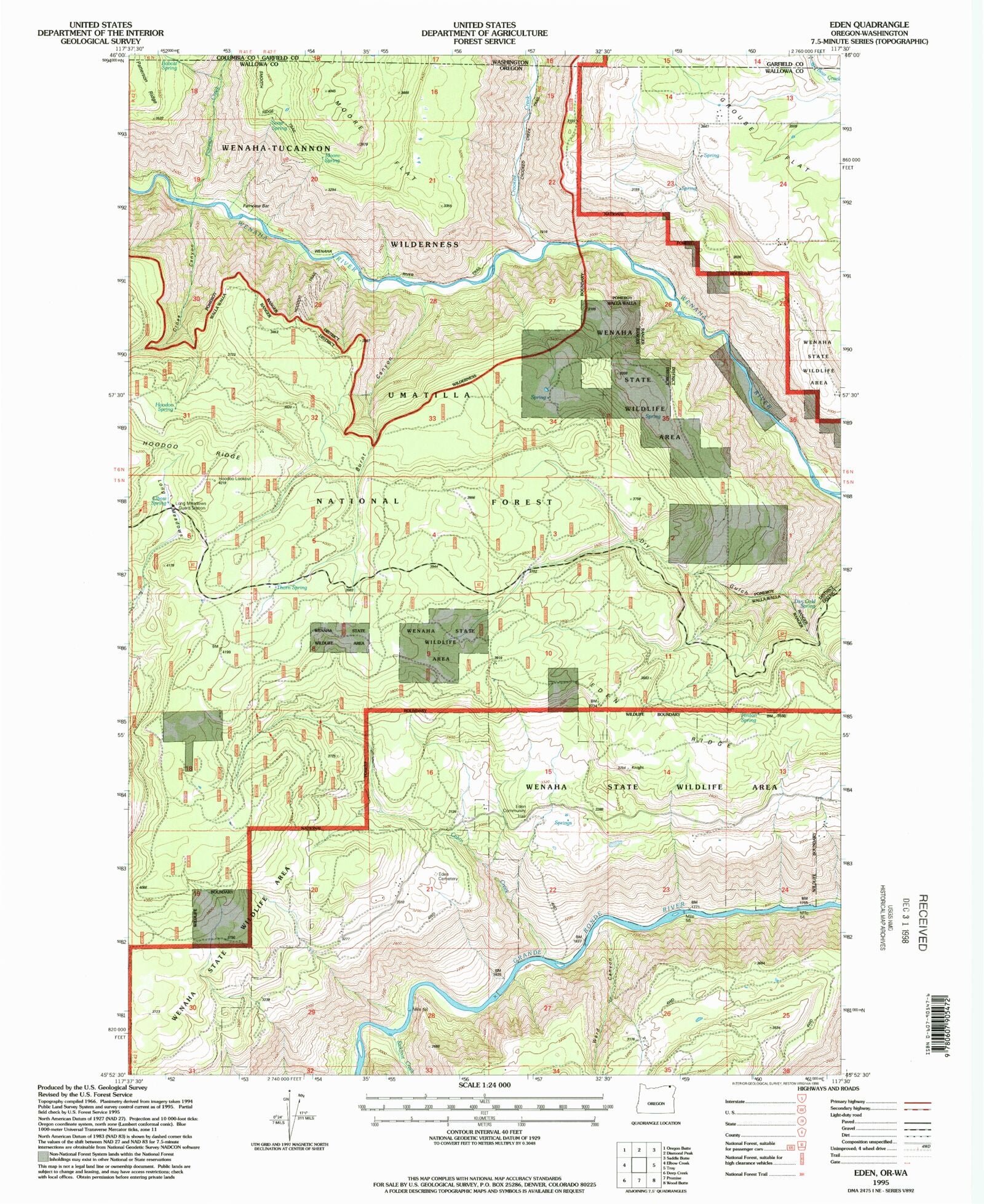Classic USGS Eden Ridge Oregon 7.5'x7.5' Topo Map – MyTopo Map Store