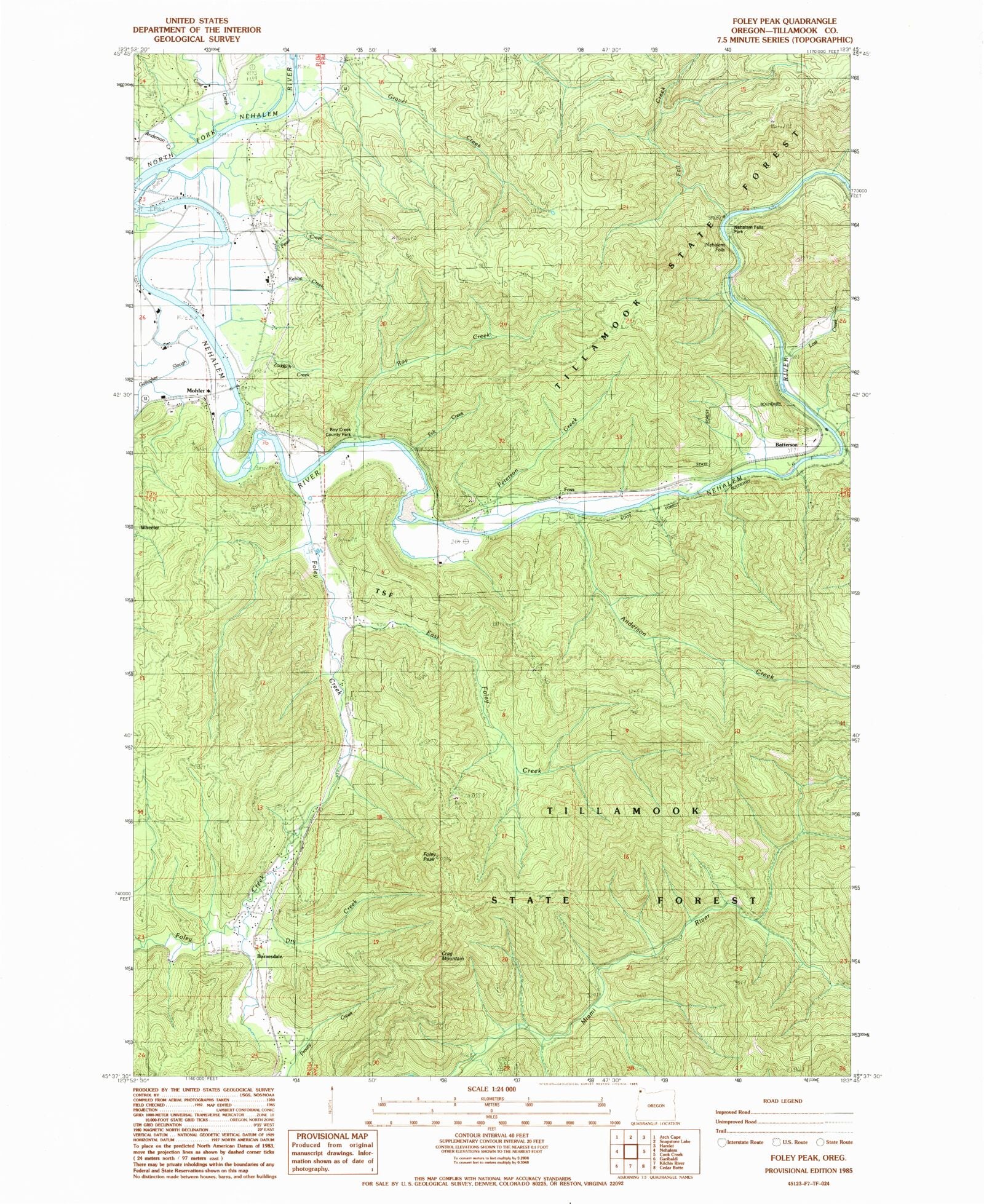Classic USGS Foley Peak Oregon 7.5'x7.5' Topo Map – MyTopo Map Store