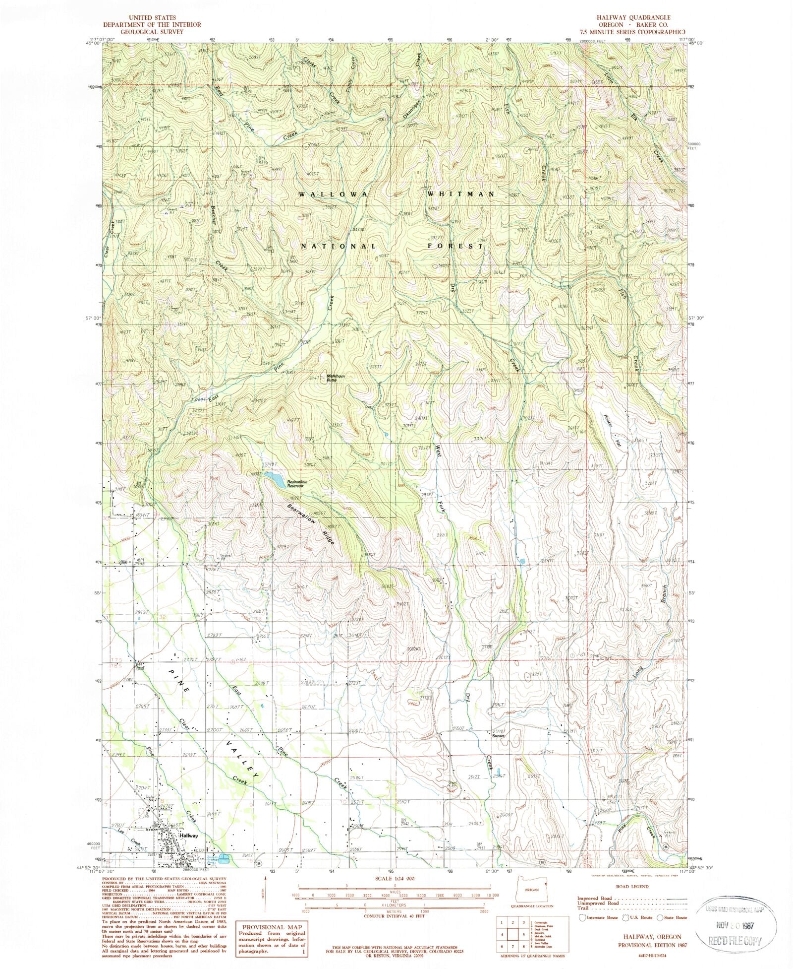 Classic USGS Halfway Oregon 7.5'x7.5' Topo Map – MyTopo Map Store