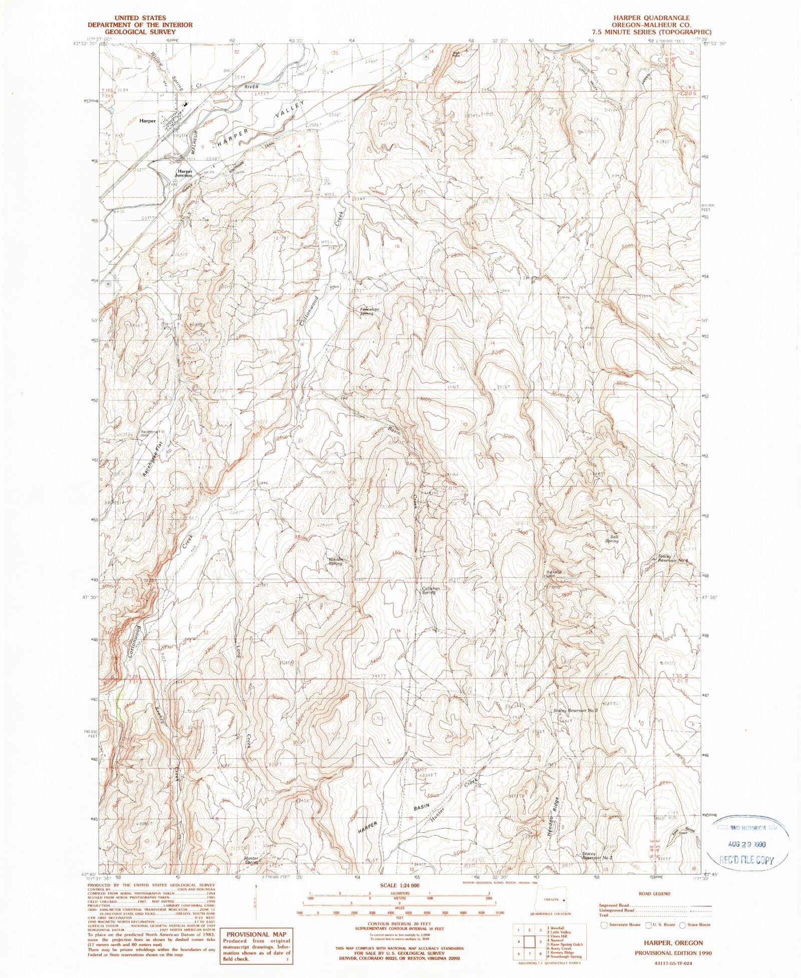 Classic USGS Harper Oregon 7.5'x7.5' Topo Map – MyTopo Map Store