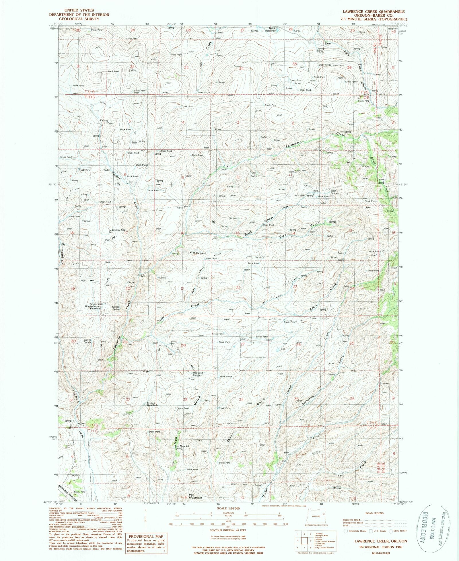 Classic USGS Lawrence Creek Oregon 7.5'x7.5' Topo Map – MyTopo Map Store