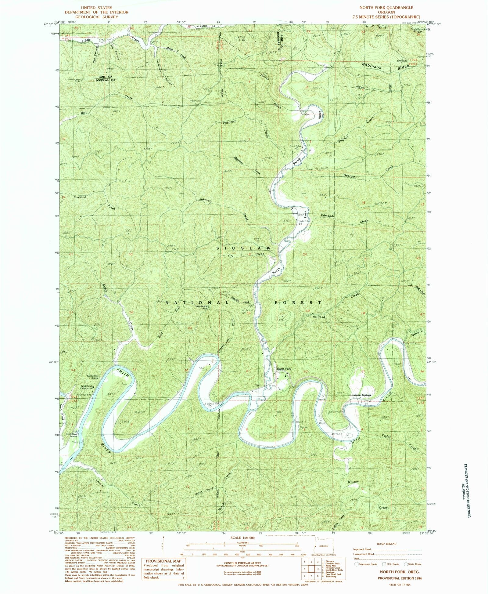 Classic USGS North Fork Oregon 7.5'x7.5' Topo Map – MyTopo Map Store