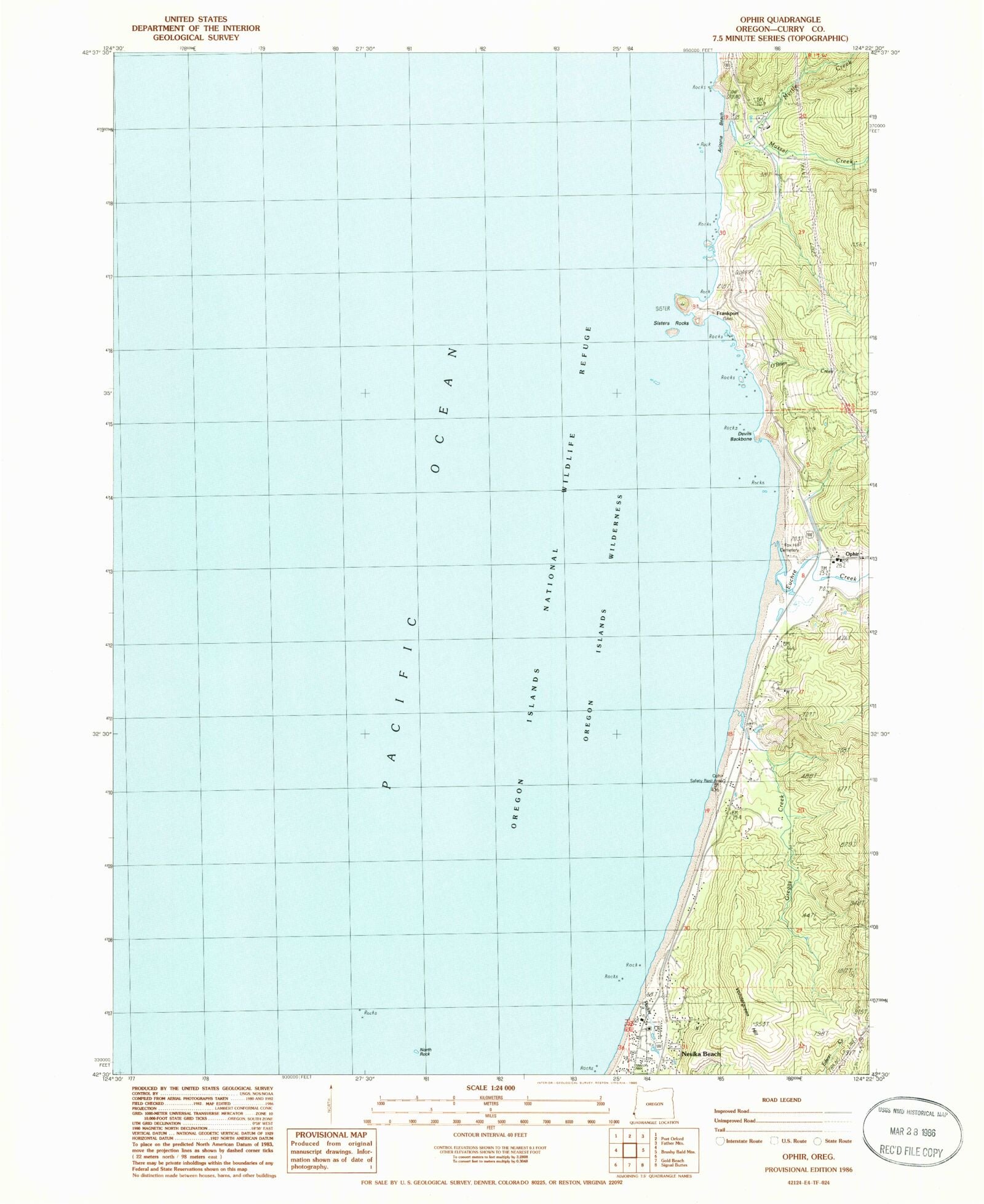 Classic USGS Ophir Oregon 7.5'x7.5' Topo Map – MyTopo Map Store