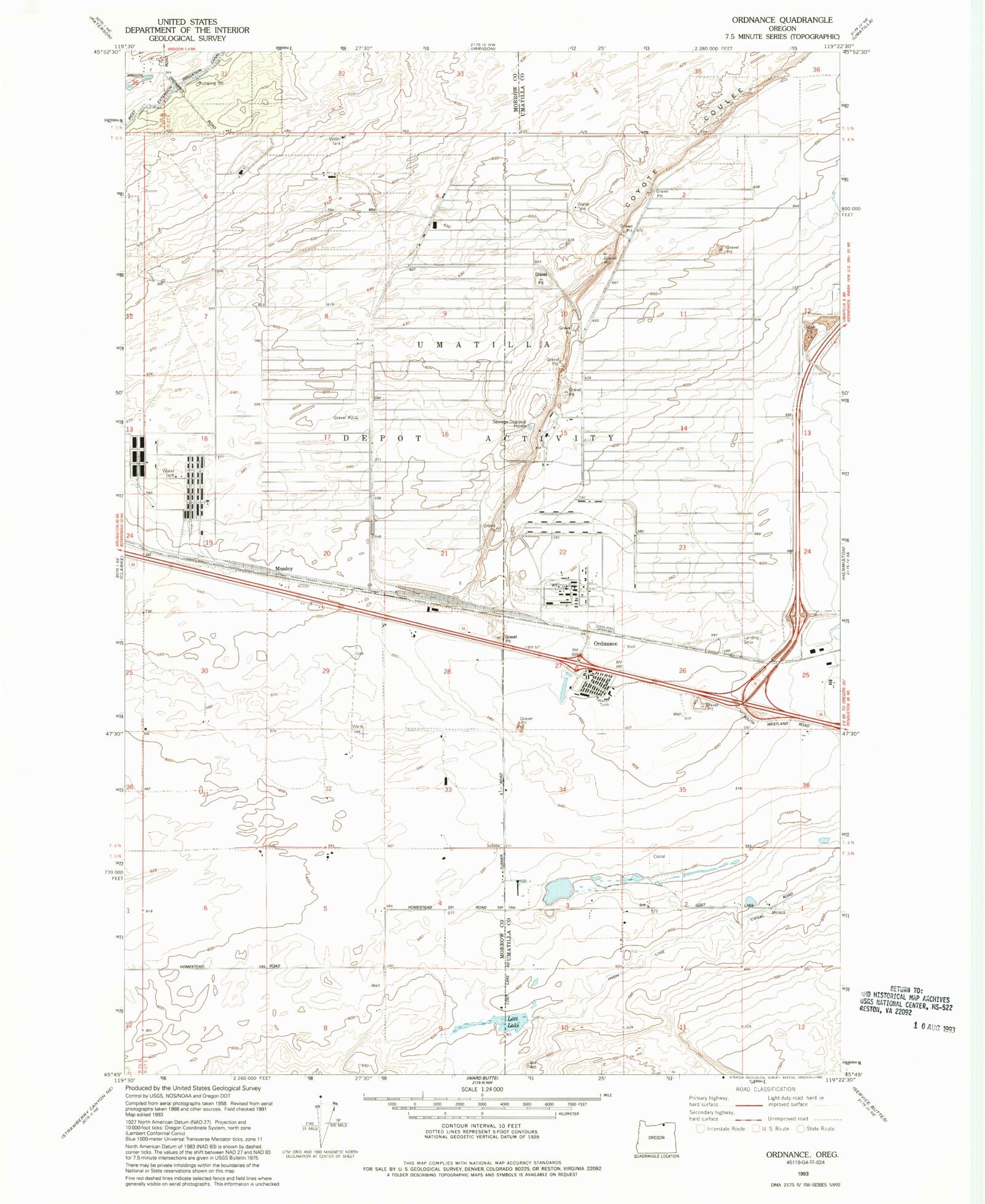 Classic USGS Ordnance Oregon 7.5'x7.5' Topo Map – MyTopo Map Store