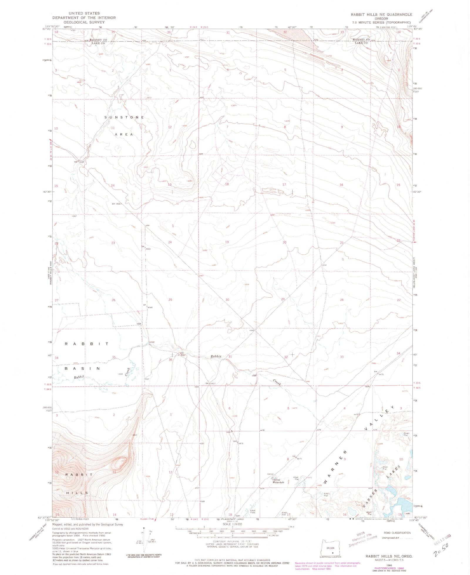 Classic USGS Rabbit Hills NE Oregon 7.5'x7.5' Topo Map – MyTopo Map Store