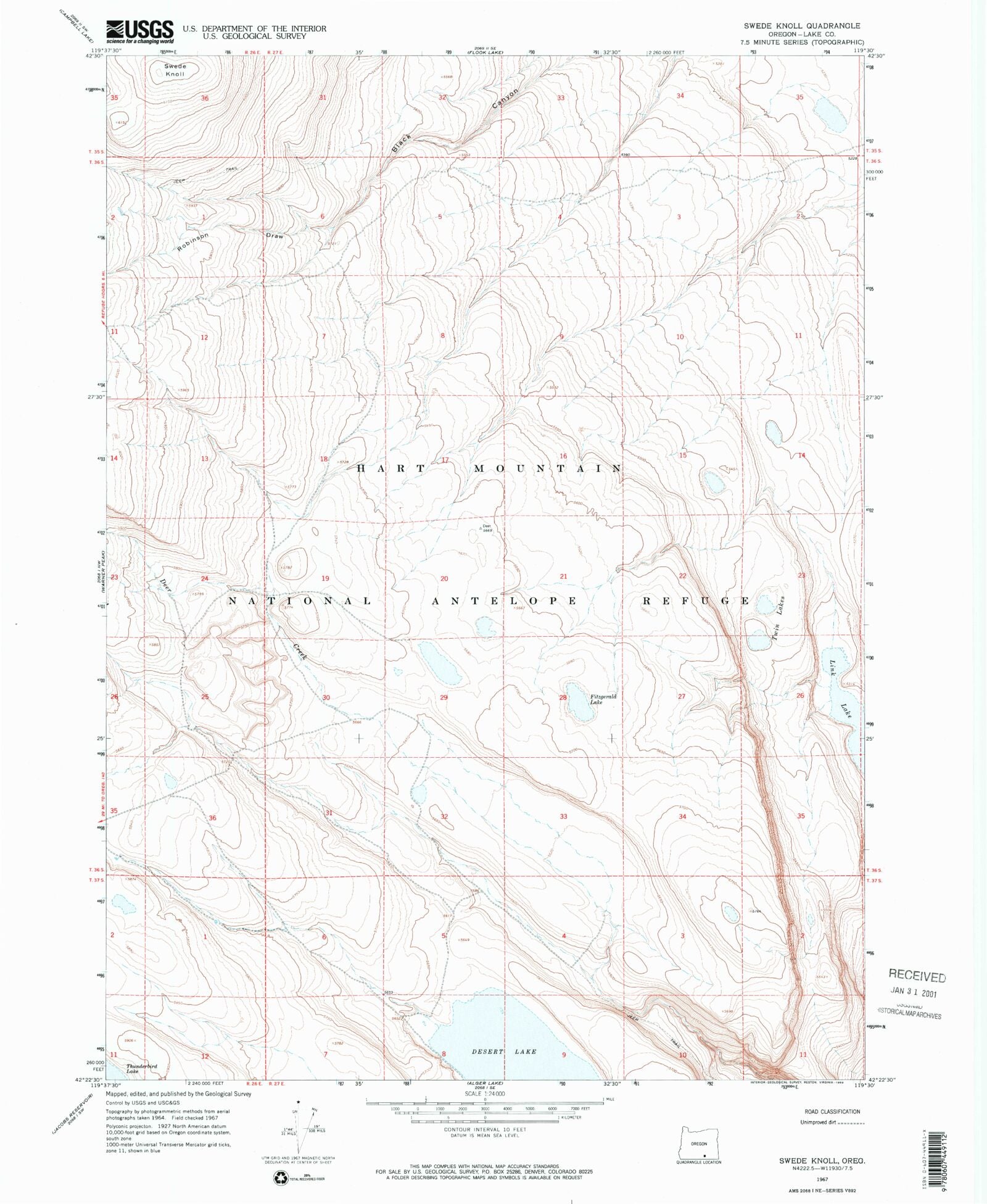 Classic USGS Swede Knoll Oregon 7.5'x7.5' Topo Map – MyTopo Map Store