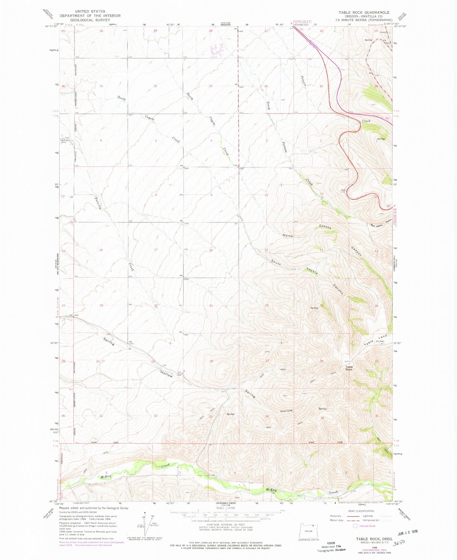 Classic USGS Table Rock Oregon 7.5'x7.5' Topo Map – MyTopo Map Store