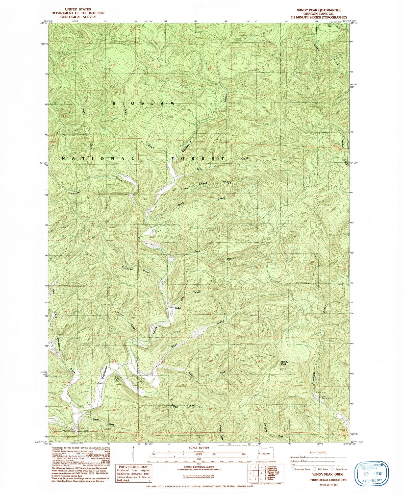 Classic USGS Windy Peak Oregon 7.5'x7.5' Topo Map – MyTopo Map Store
