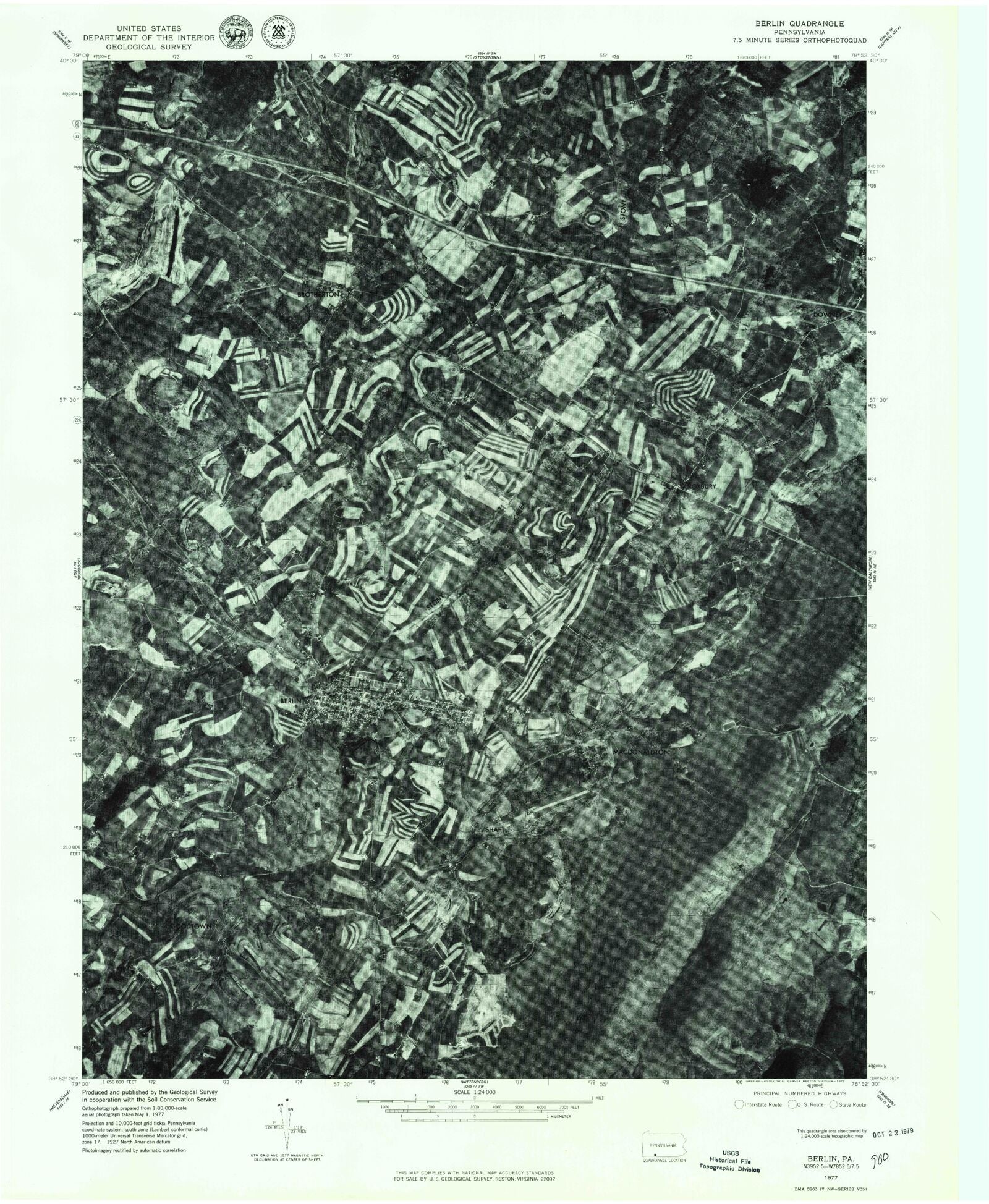 Classic USGS Berlin Pennsylvania 7.5'x7.5' Topo Map – MyTopo Map Store