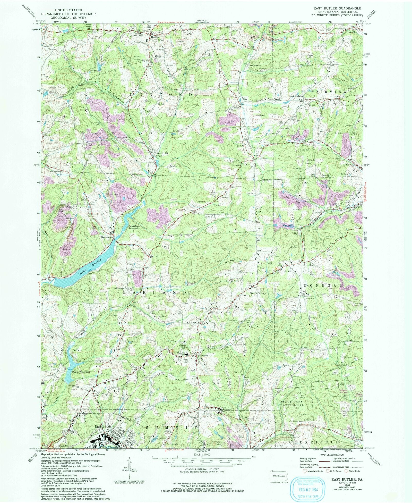 Classic USGS East Butler Pennsylvania 7.5'x7.5' Topo Map – MyTopo Map Store