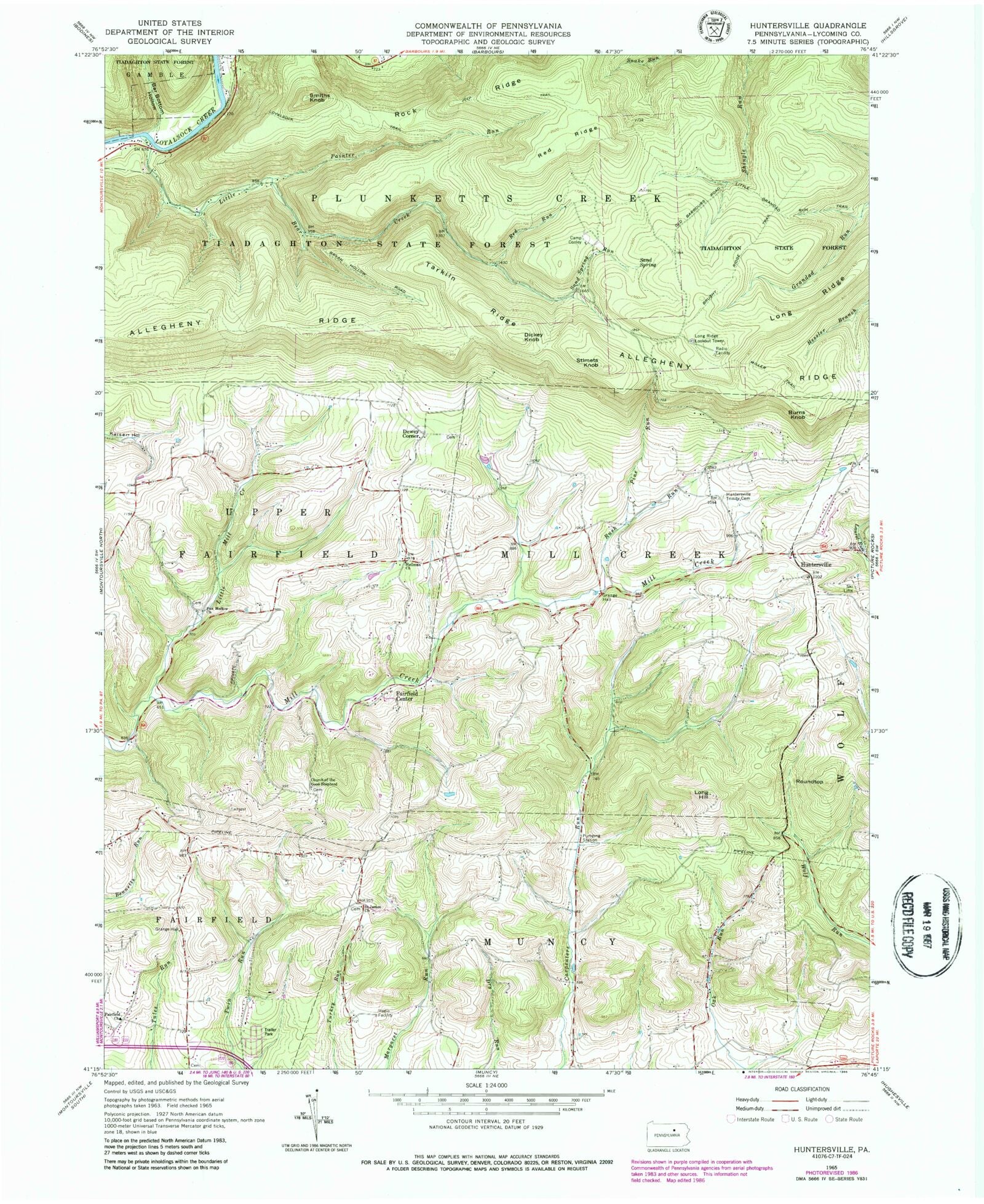 Classic USGS Huntersville Pennsylvania 7.5'x7.5' Topo Map – MyTopo Map ...