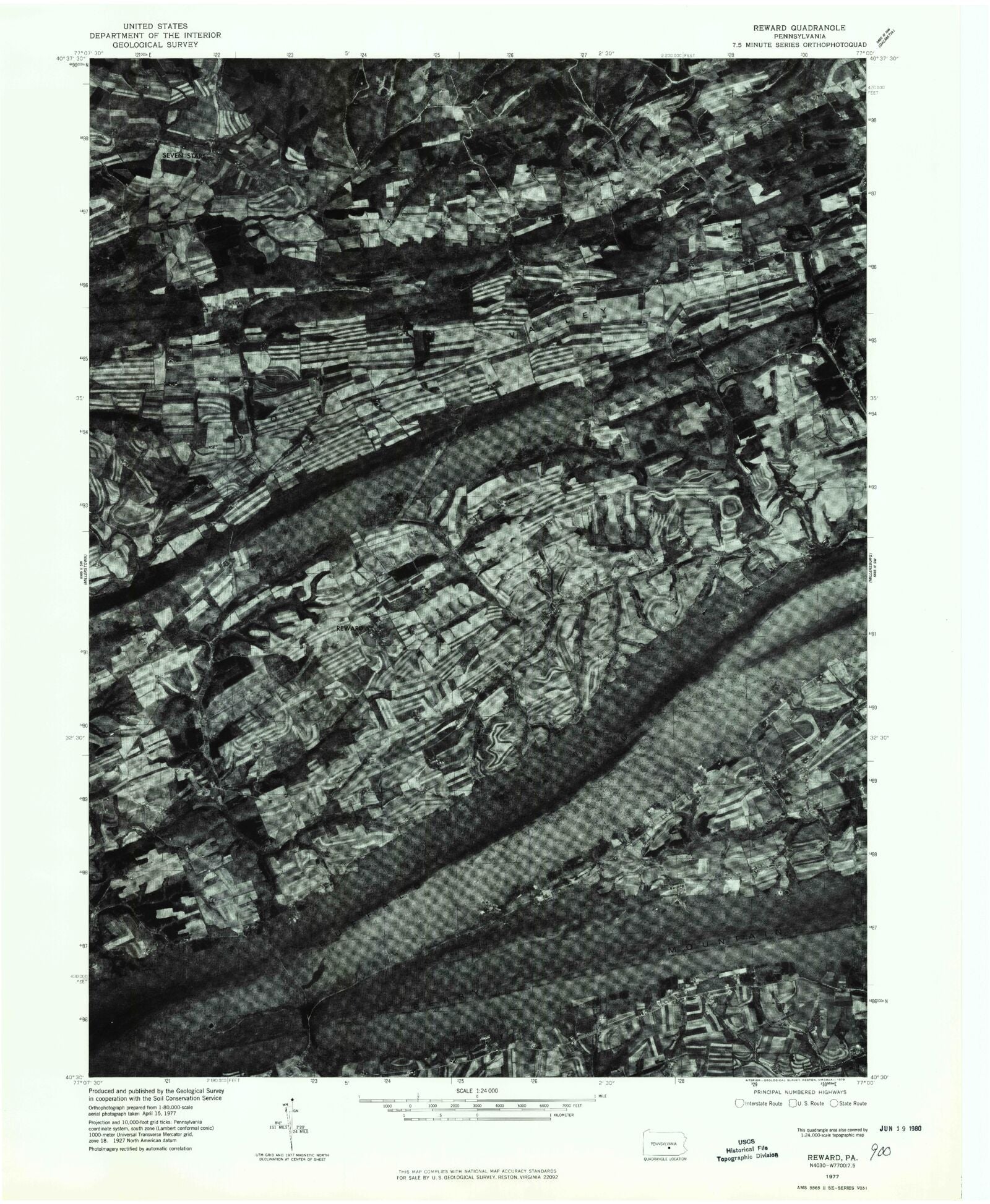 Classic USGS Reward Pennsylvania 7.5'x7.5' Topo Map – MyTopo Map Store