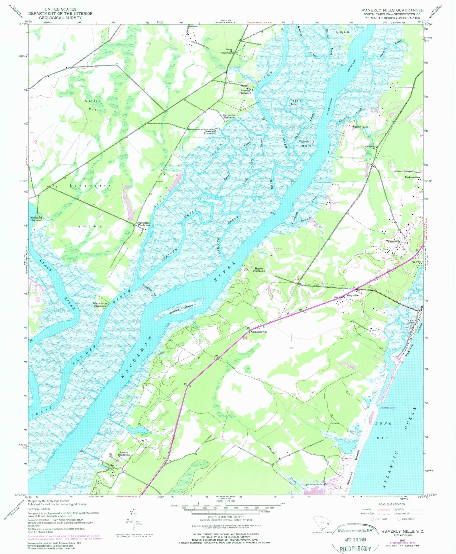 Classic USGS Waverly Mills South Carolina 7.5'x7.5' Topo Map – MyTopo ...