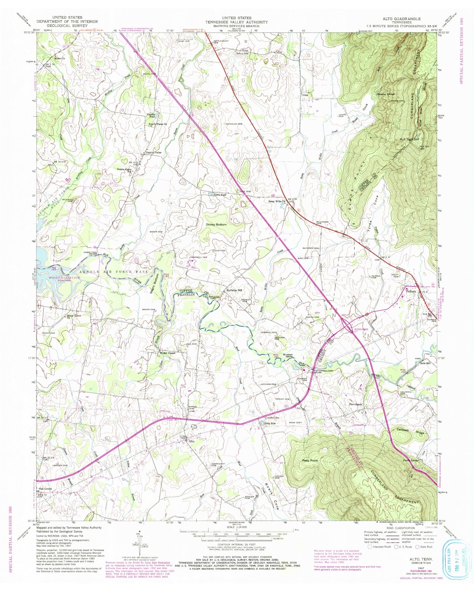 Classic USGS Alto Tennessee 7.5'x7.5' Topo Map – MyTopo Map Store