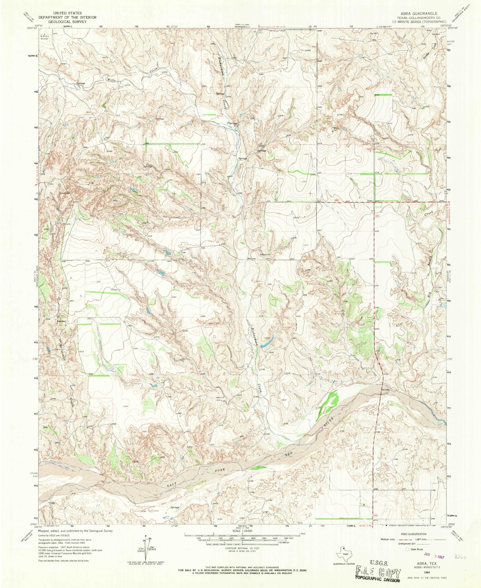 Classic USGS Abra Texas 7.5'x7.5' Topo Map – MyTopo Map Store