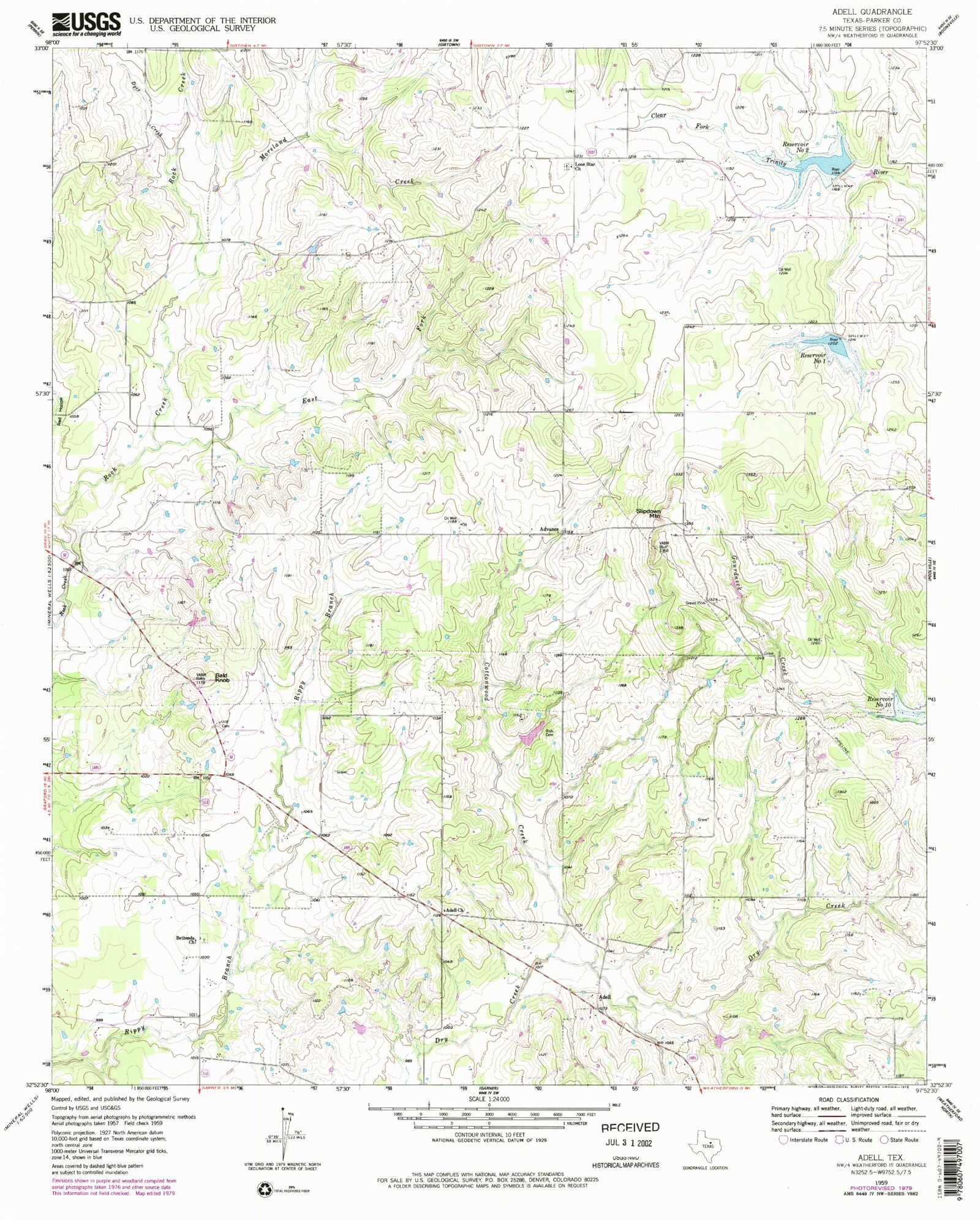 Classic USGS Adell Texas 7.5'x7.5' Topo Map – MyTopo Map Store