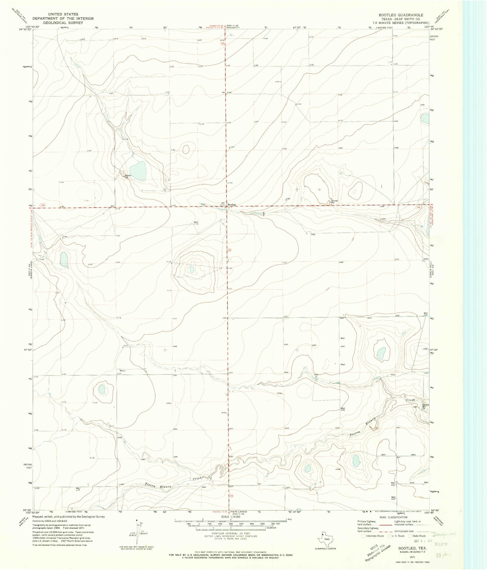 Classic USGS Bootleg Texas 7.5'x7.5' Topo Map – MyTopo Map Store
