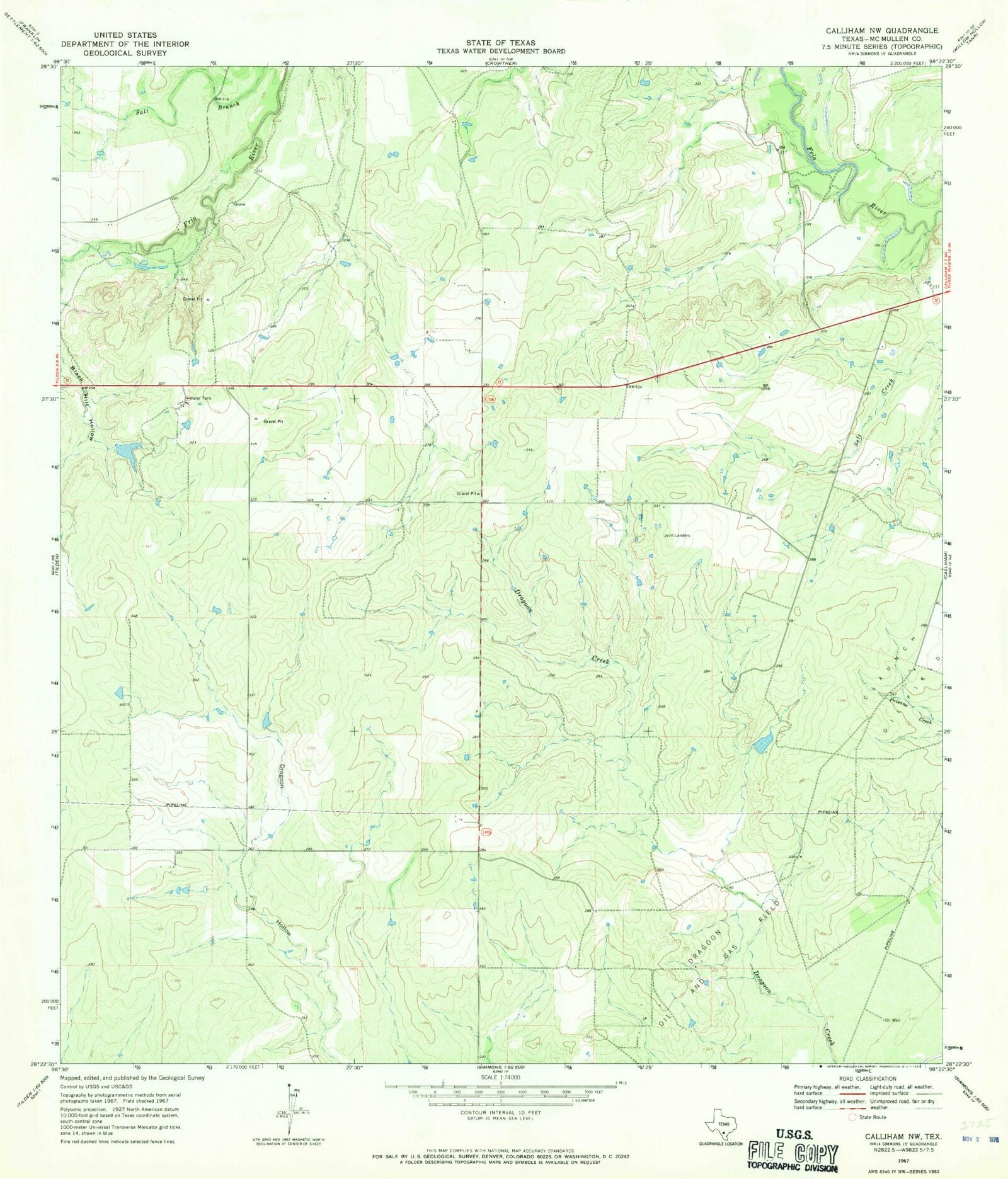 Classic USGS Calliham NW Texas 7.5'x7.5' Topo Map – MyTopo Map Store