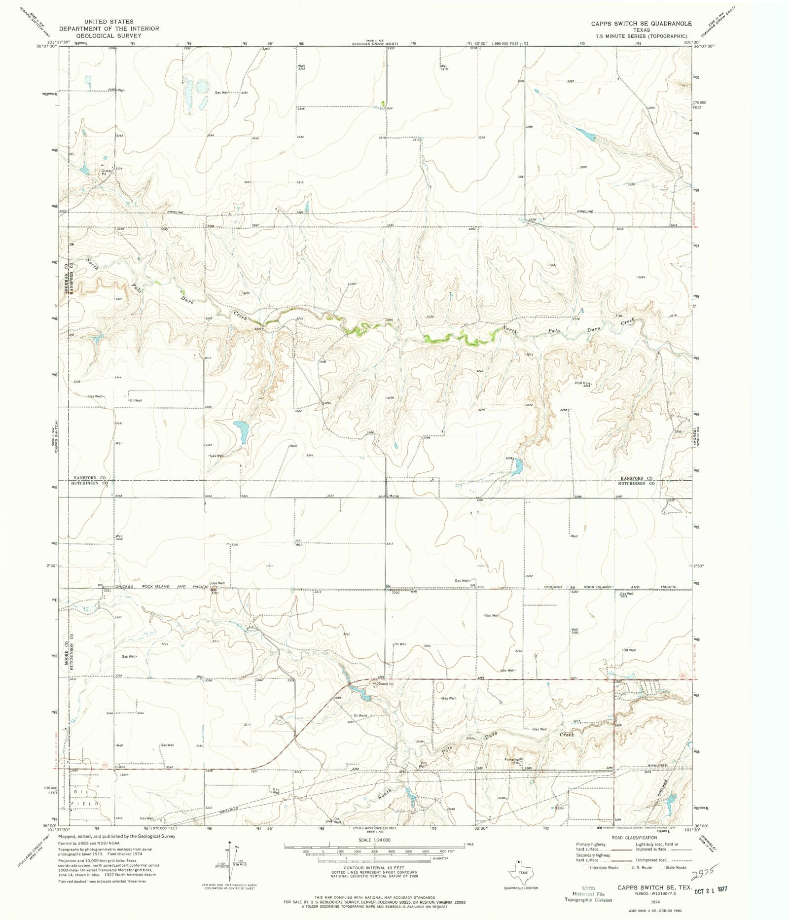 Classic USGS Capps Switch SE Texas 7.5'x7.5' Topo Map – MyTopo Map Store