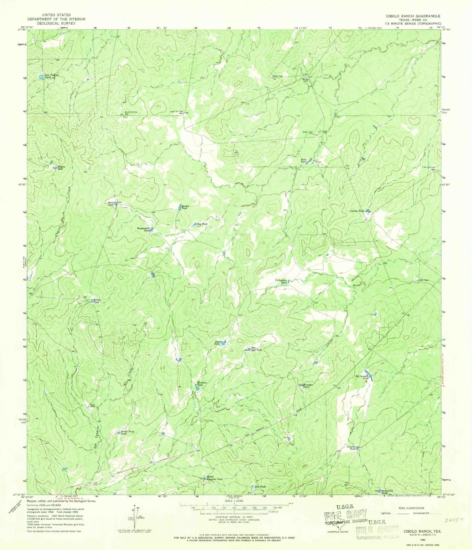Classic USGS Cibolo Ranch Texas 7.5'x7.5' Topo Map – MyTopo Map Store