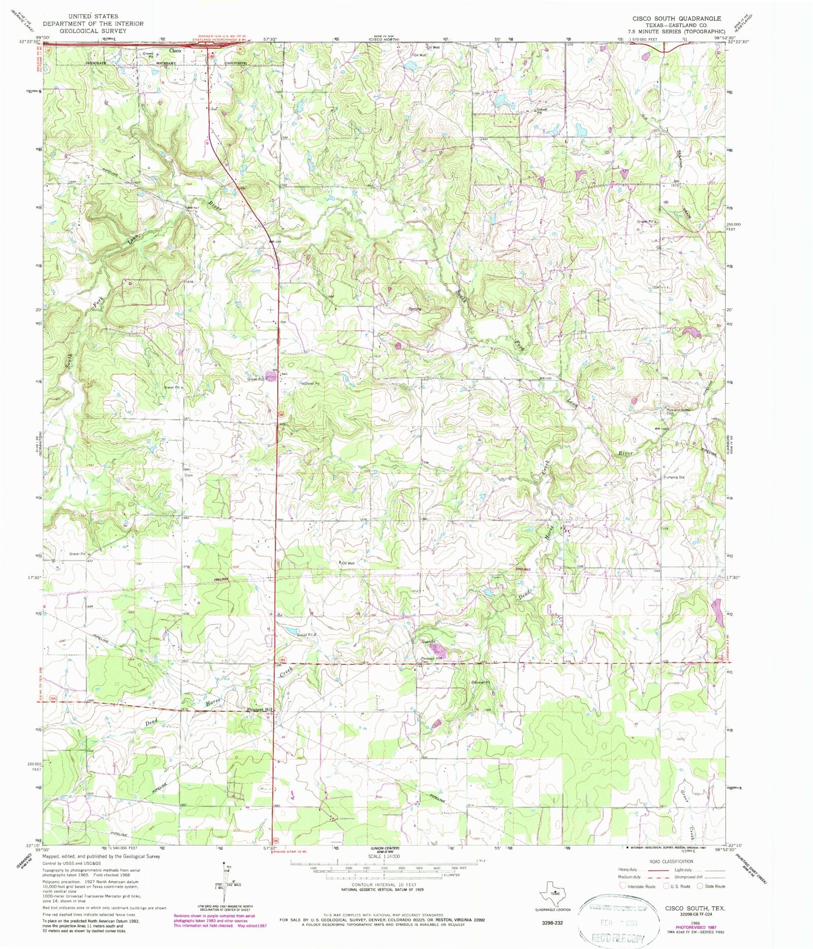 Classic USGS Cisco South Texas 7.5'x7.5' Topo Map – MyTopo Map Store