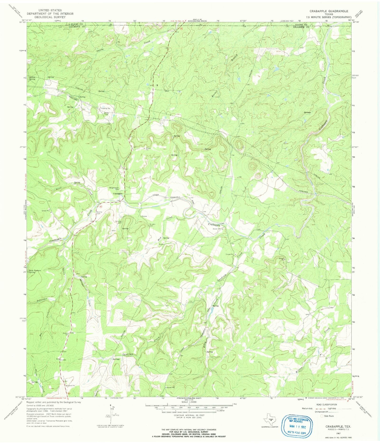 Classic USGS Crabapple Texas 7.5'x7.5' Topo Map – MyTopo Map Store