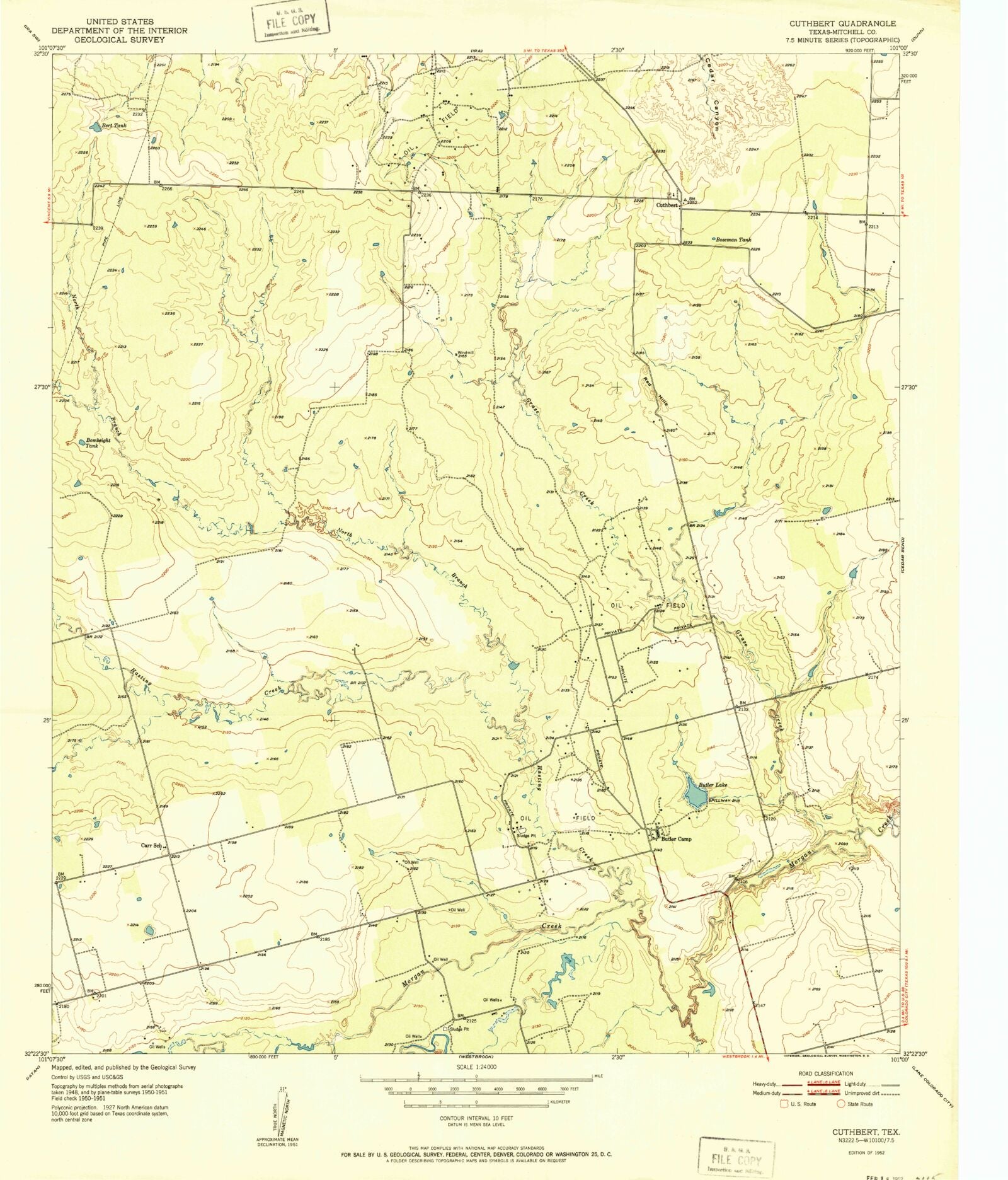 Classic USGS Cuthbert Texas 7.5'x7.5' Topo Map – MyTopo Map Store