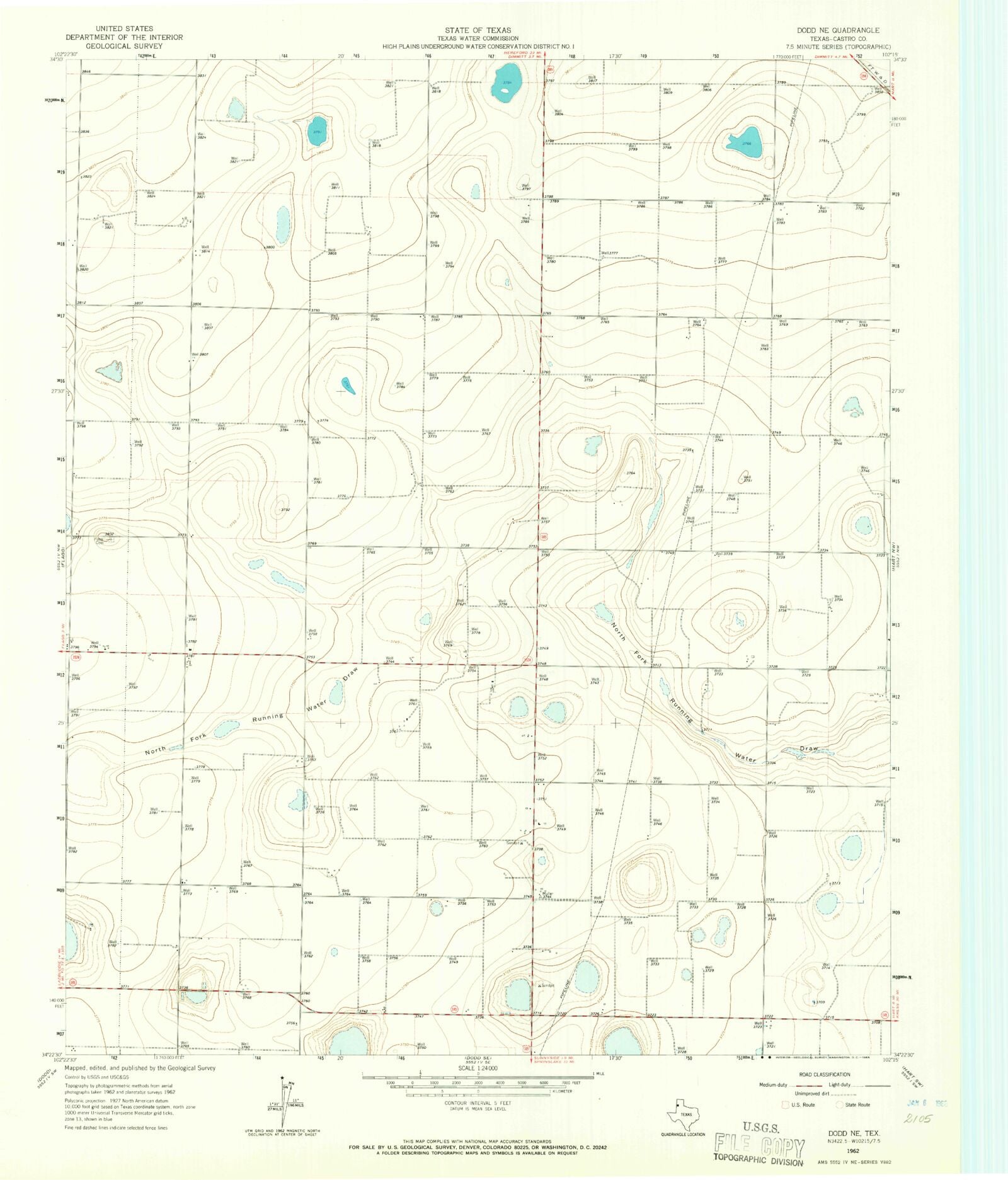 Classic USGS Dodd NE Texas 7.5'x7.5' Topo Map – MyTopo Map Store