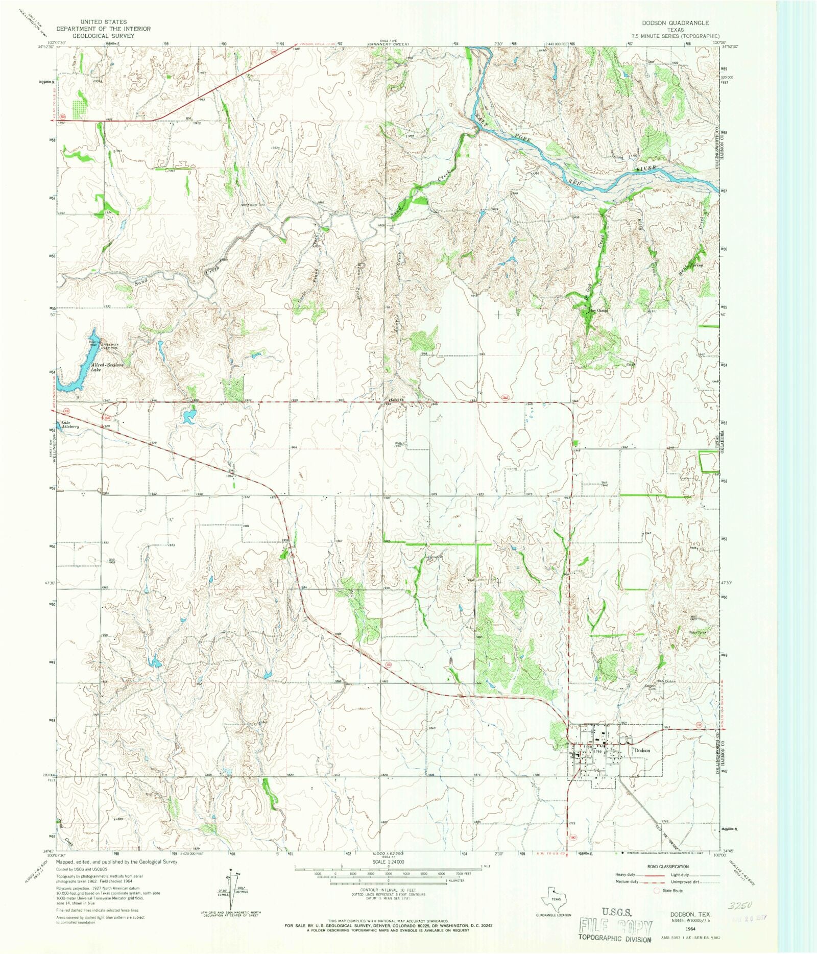 Classic USGS Dodson Texas 7.5'x7.5' Topo Map – MyTopo Map Store