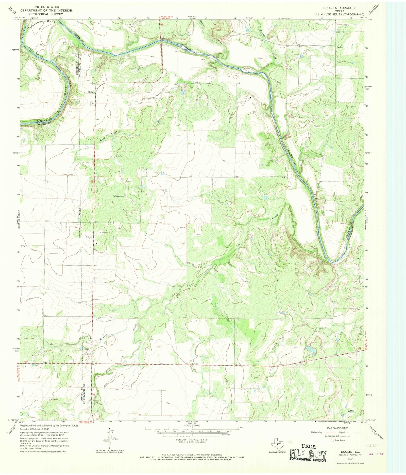 Classic USGS Doole Texas 7.5'x7.5' Topo Map – MyTopo Map Store
