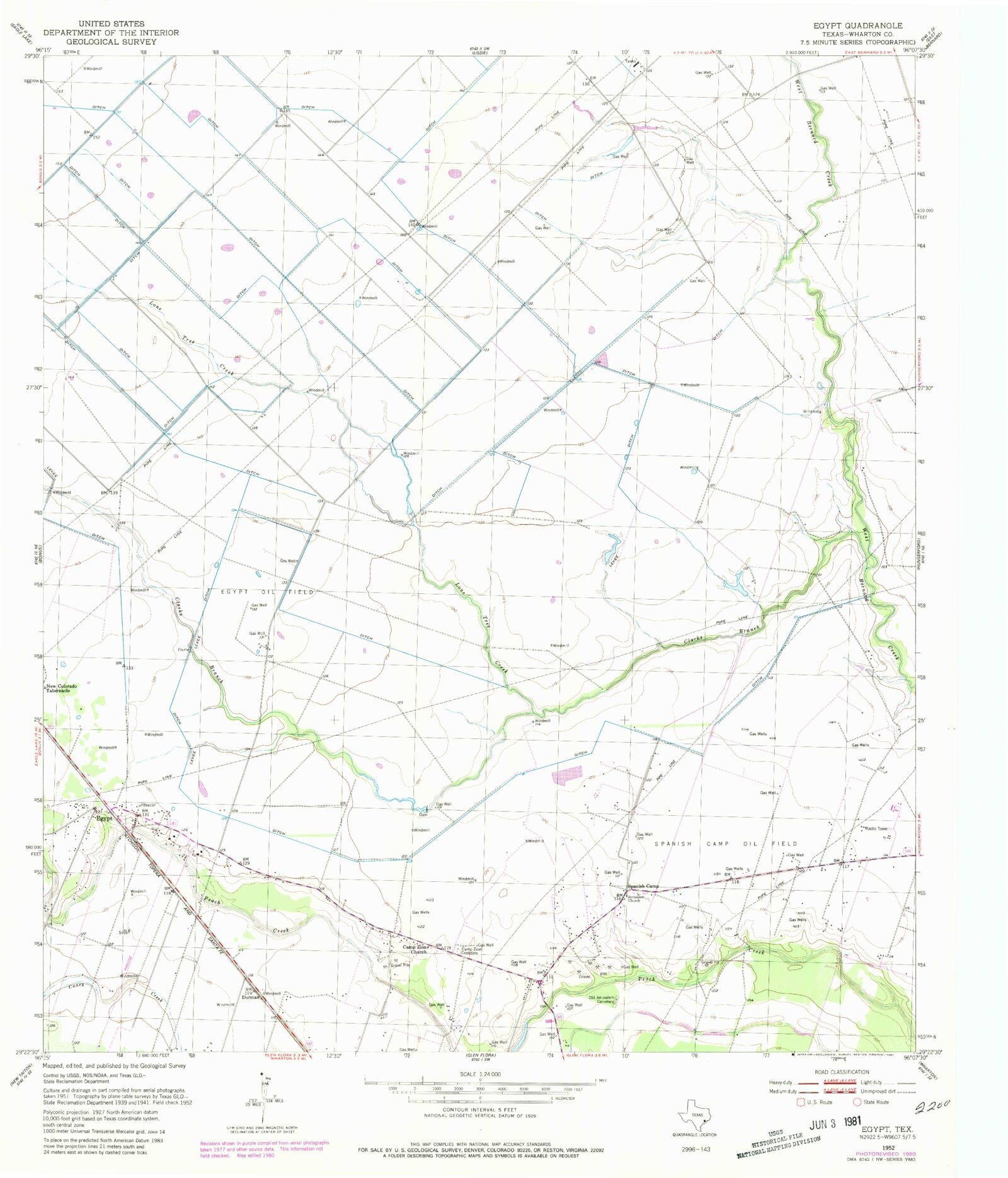 Classic USGS Egypt Texas 7.5'x7.5' Topo Map – MyTopo Map Store