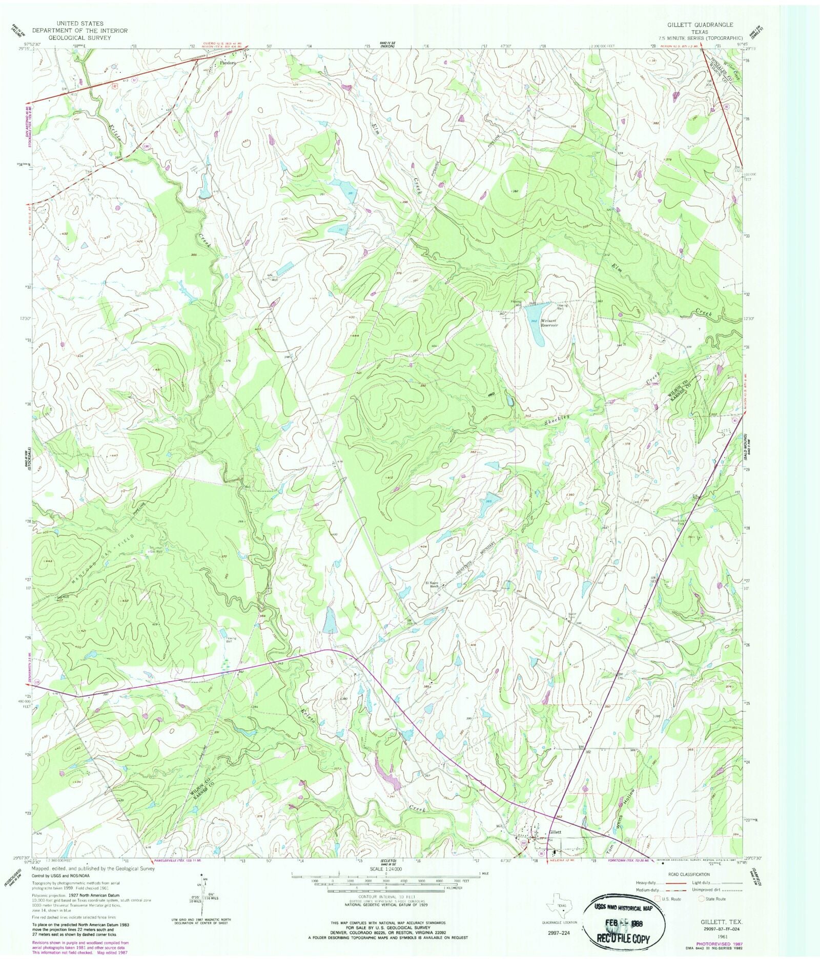 Classic USGS Gillett Texas 7.5'x7.5' Topo Map – MyTopo Map Store