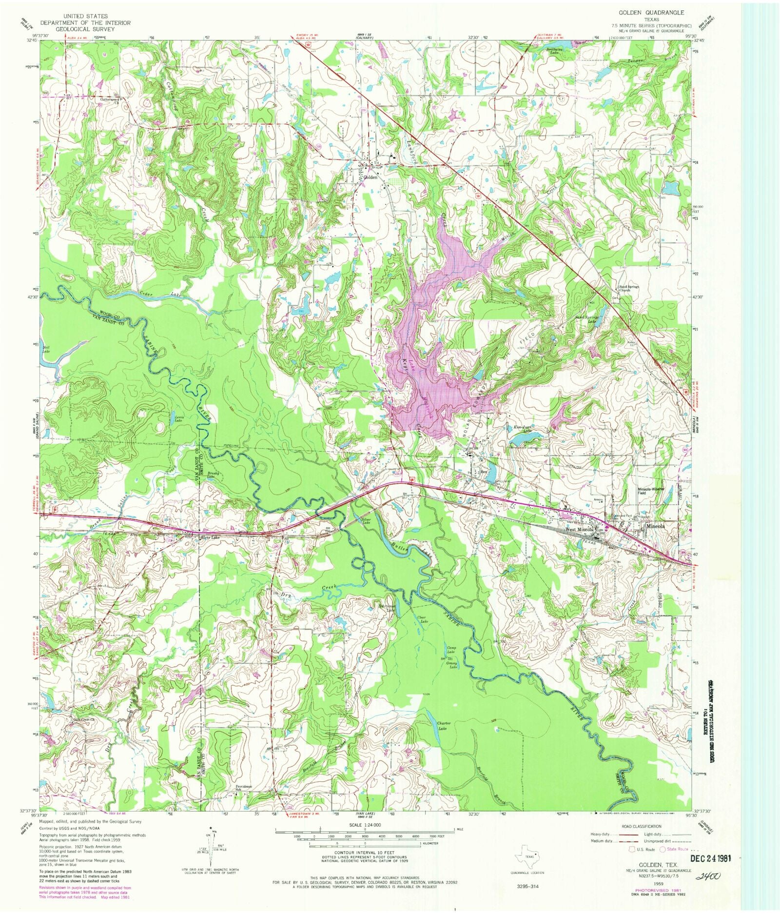 Classic USGS Golden Texas 7.5'x7.5' Topo Map – MyTopo Map Store
