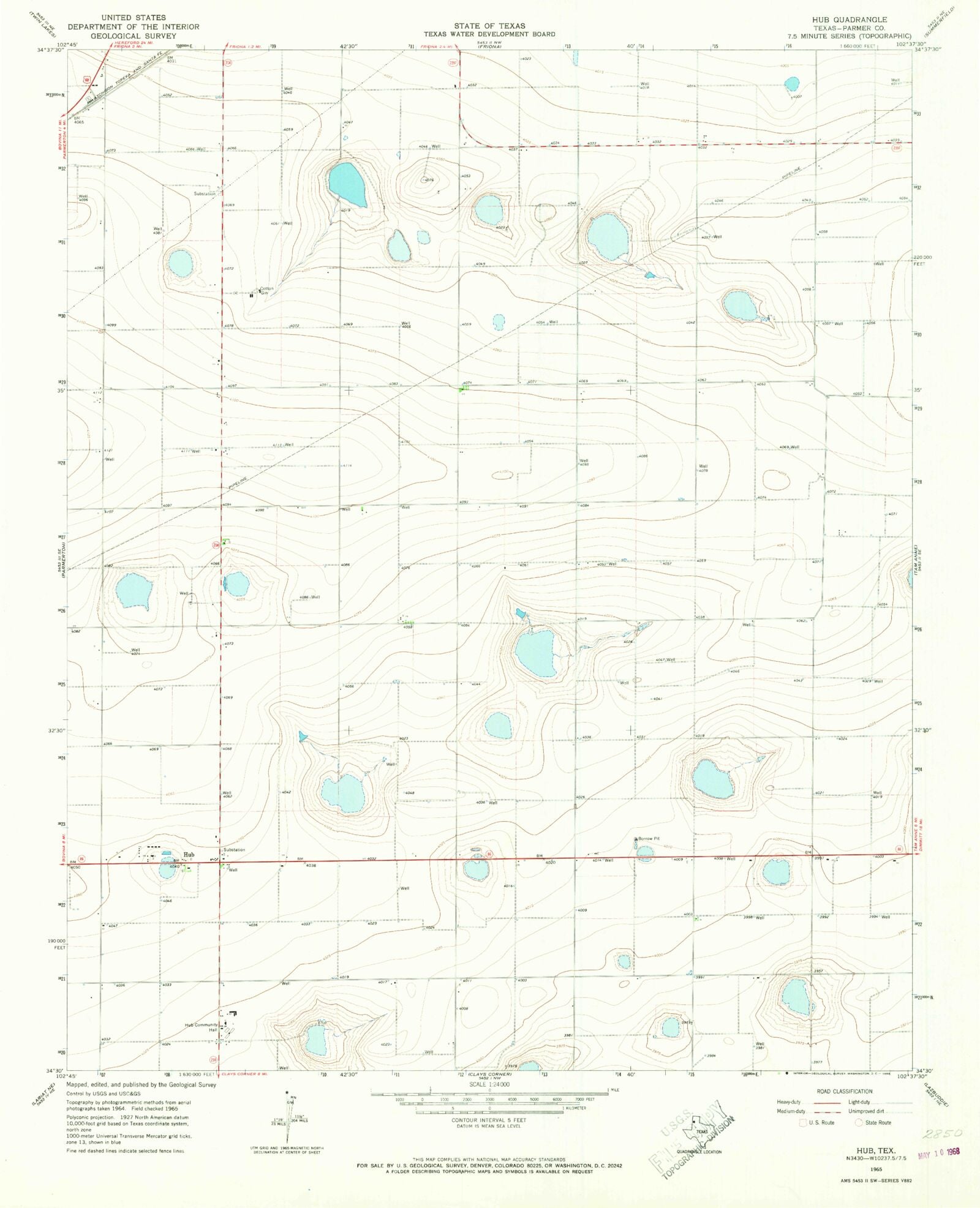 Classic USGS Hub Texas 7.5'x7.5' Topo Map – MyTopo Map Store