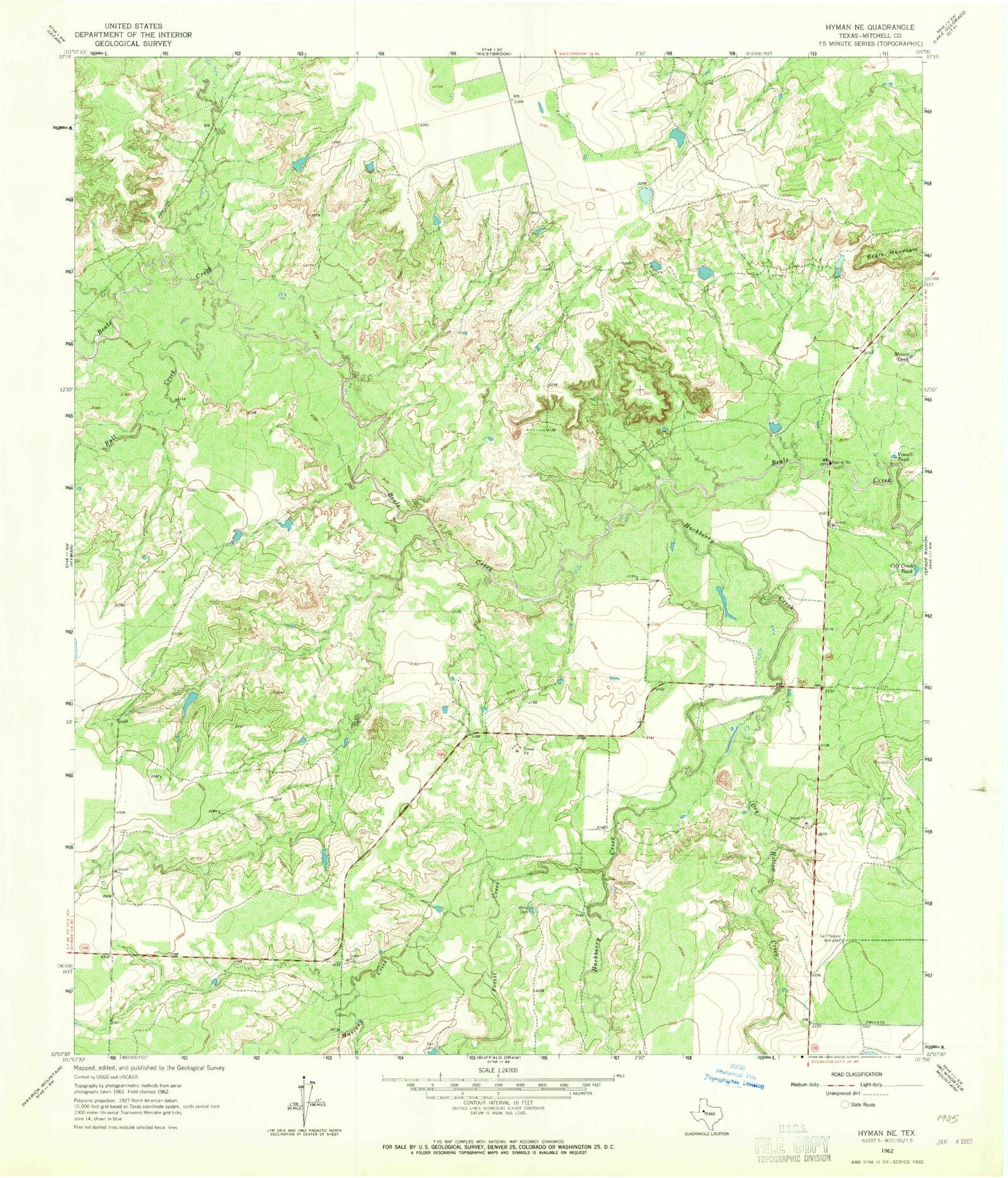 Classic USGS Hyman NE Texas 7.5'x7.5' Topo Map – MyTopo Map Store