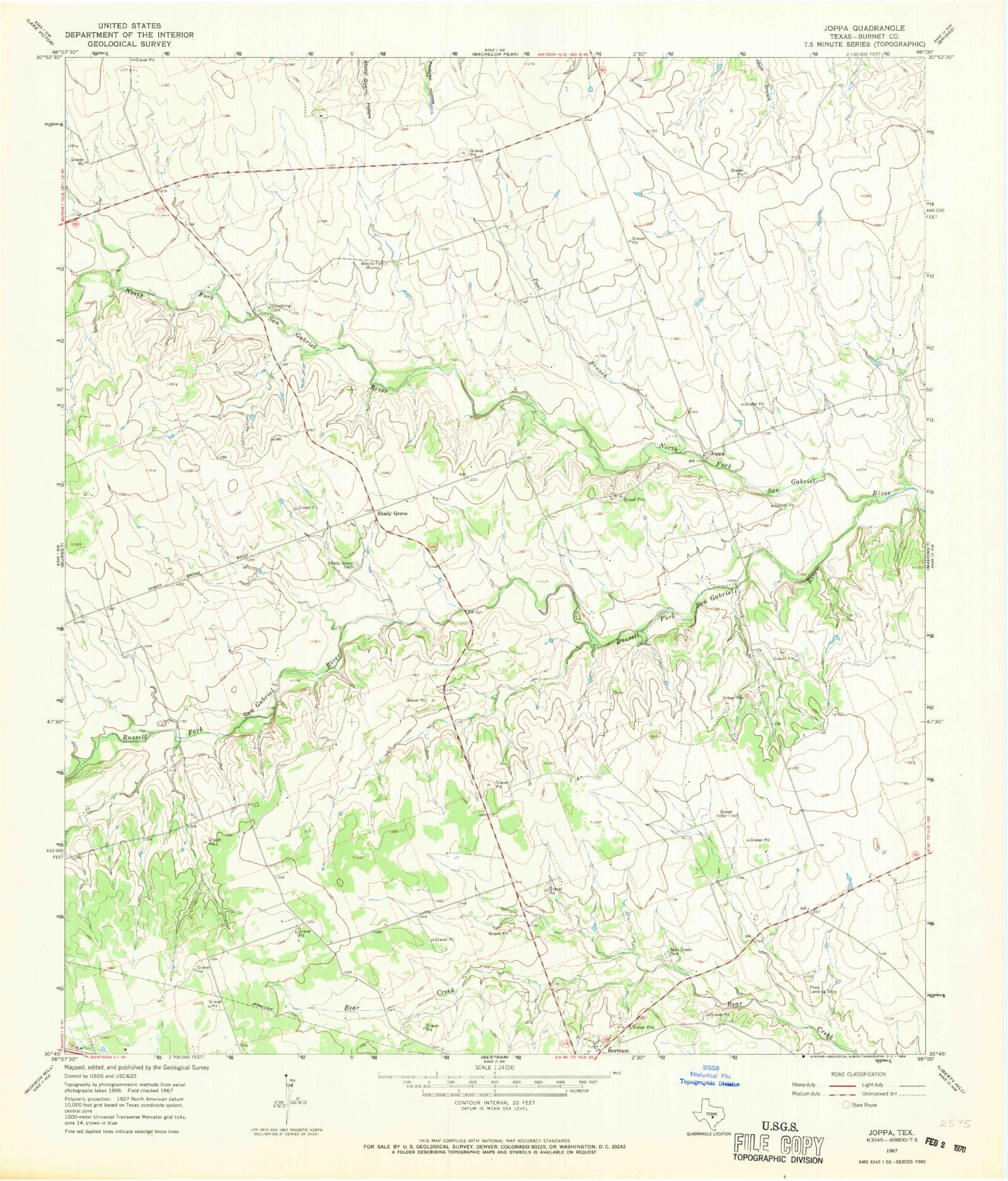 Classic USGS Joppa Texas 7.5'x7.5' Topo Map – MyTopo Map Store