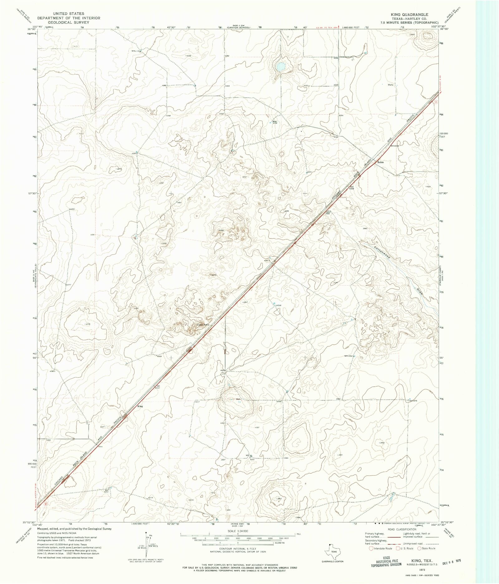 Classic USGS King Texas 7.5'x7.5' Topo Map – MyTopo Map Store