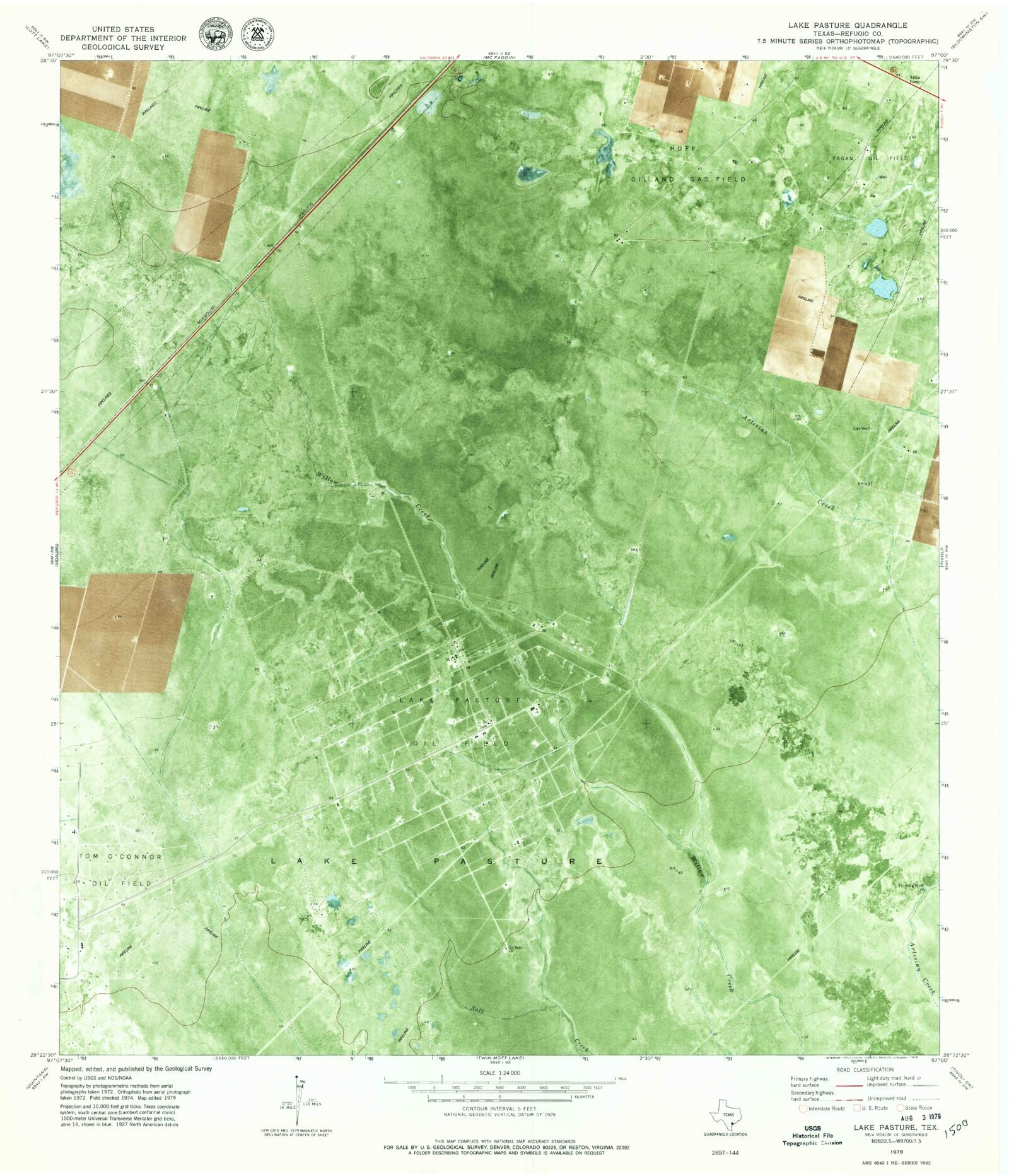 Classic USGS Lake Pasture Texas 7.5'x7.5' Topo Map – MyTopo Map Store