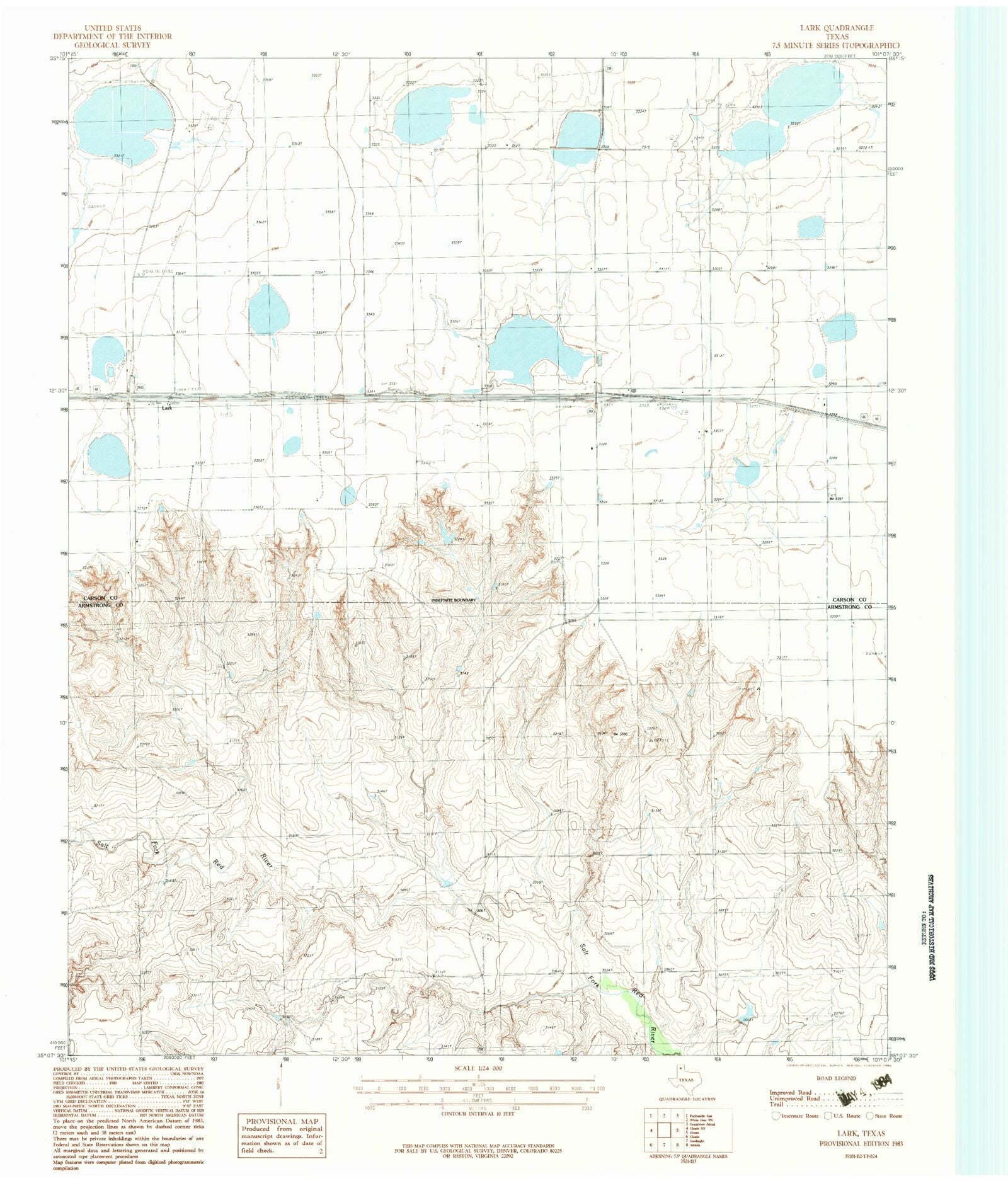 Classic USGS Lark Texas 7.5'x7.5' Topo Map – MyTopo Map Store