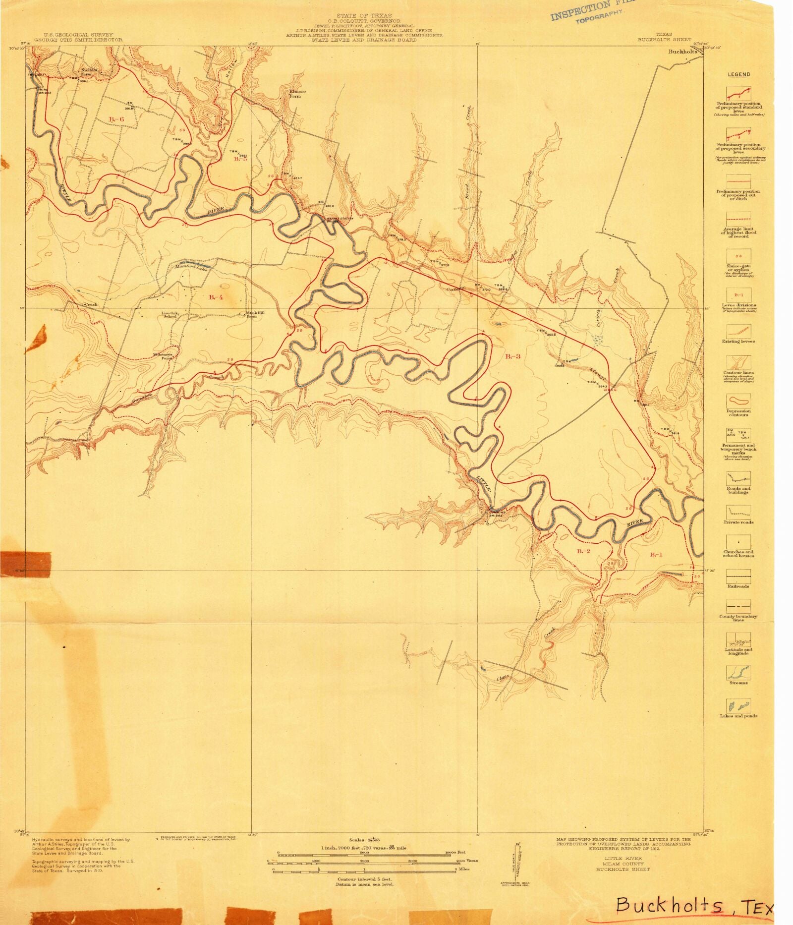 Classic USGS Little River Texas 7.5'x7.5' Topo Map – MyTopo Map Store