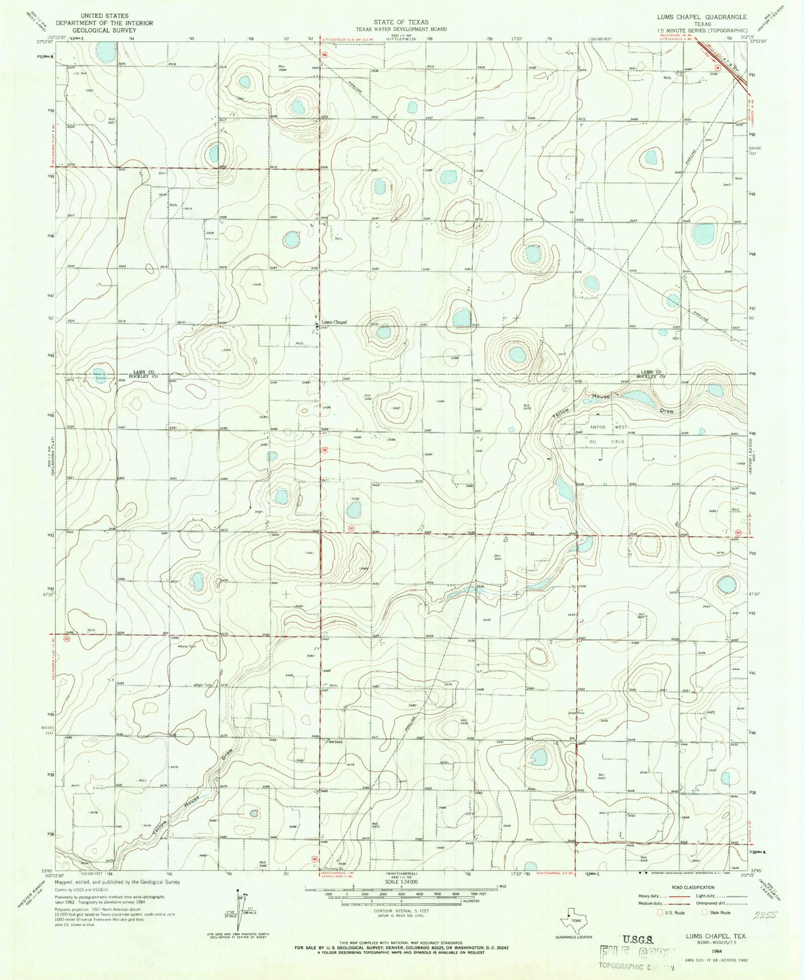 Classic USGS Lums Chapel Texas 7.5'x7.5' Topo Map – MyTopo Map Store