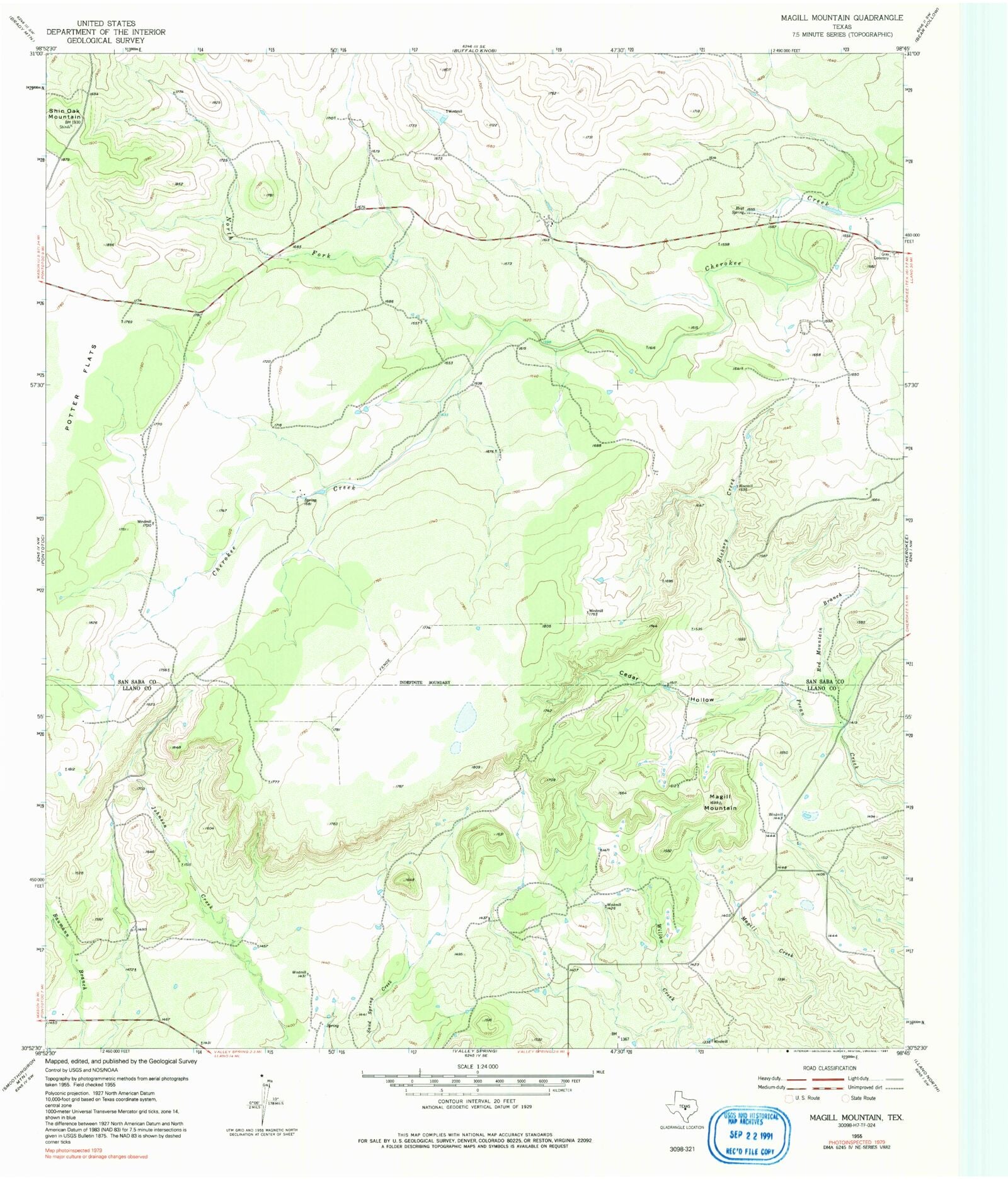 Classic USGS Magill Mountain Texas 7.5'x7.5' Topo Map – MyTopo Map Store