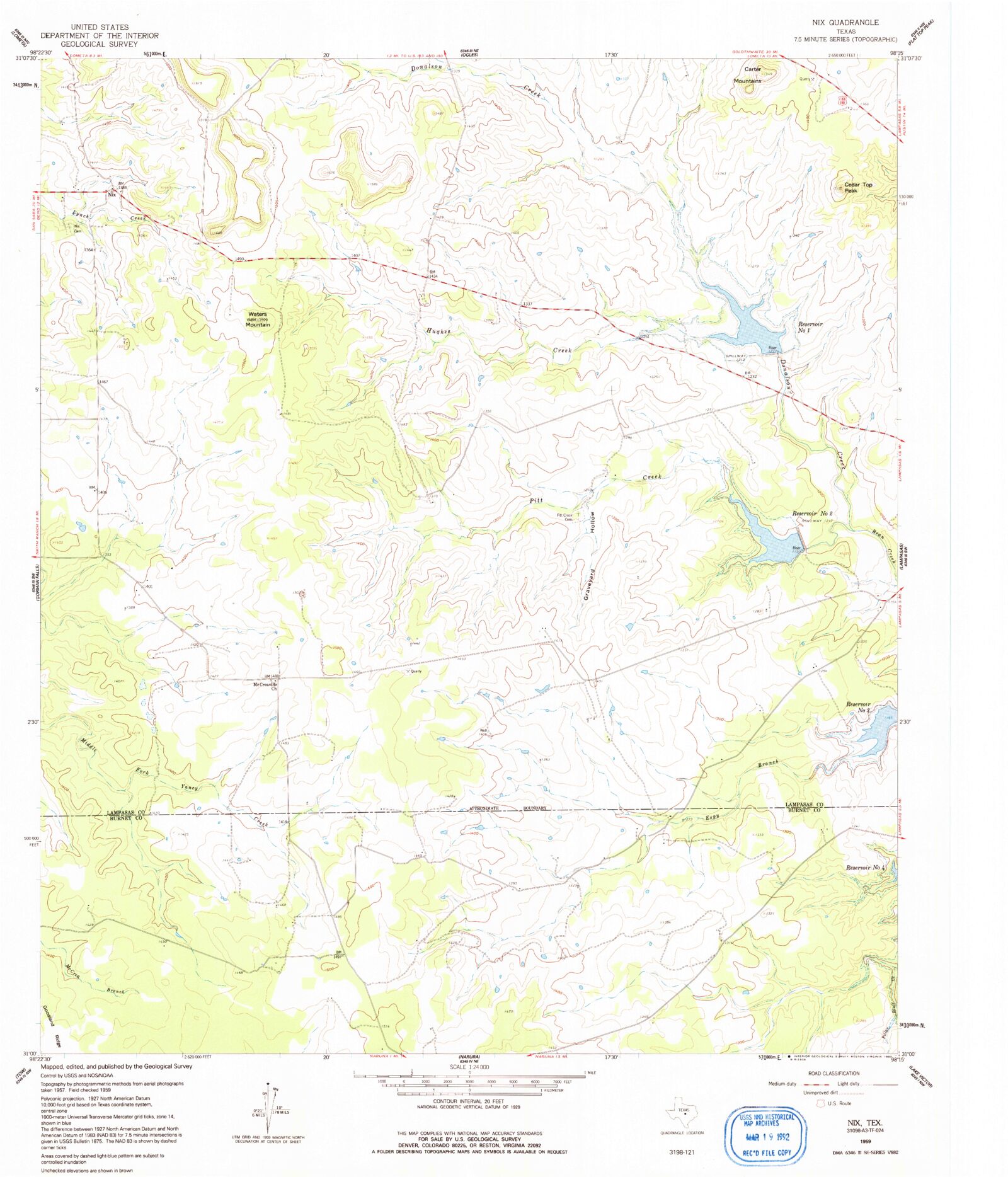 Classic USGS Nix Texas 7.5'x7.5' Topo Map – MyTopo Map Store