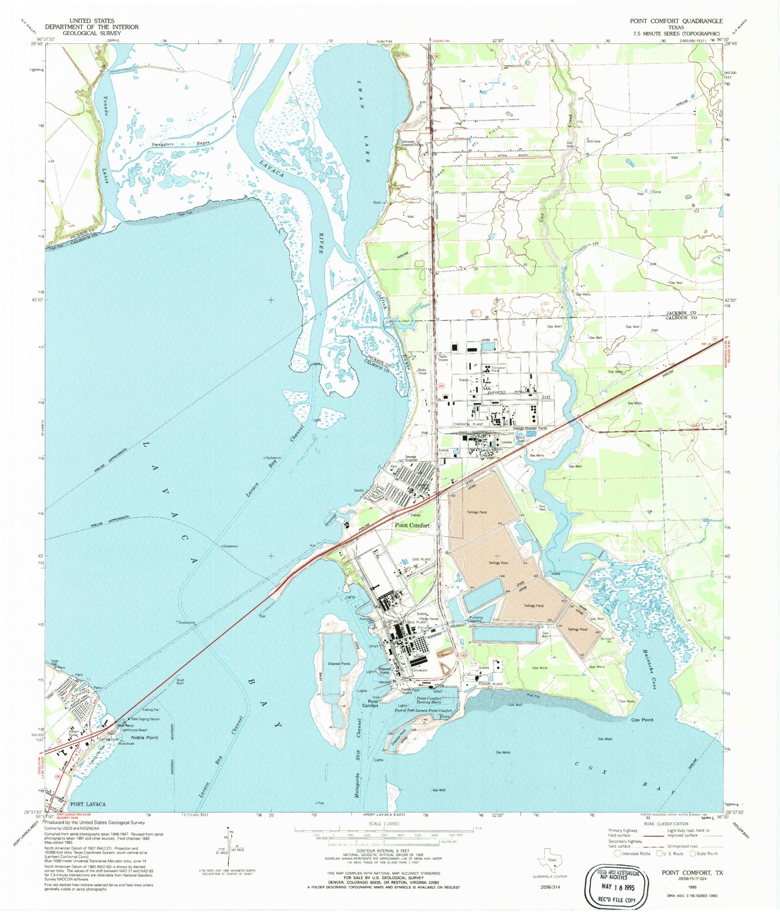 Classic USGS Point Comfort Texas 7.5'x7.5' Topo Map – MyTopo Map Store