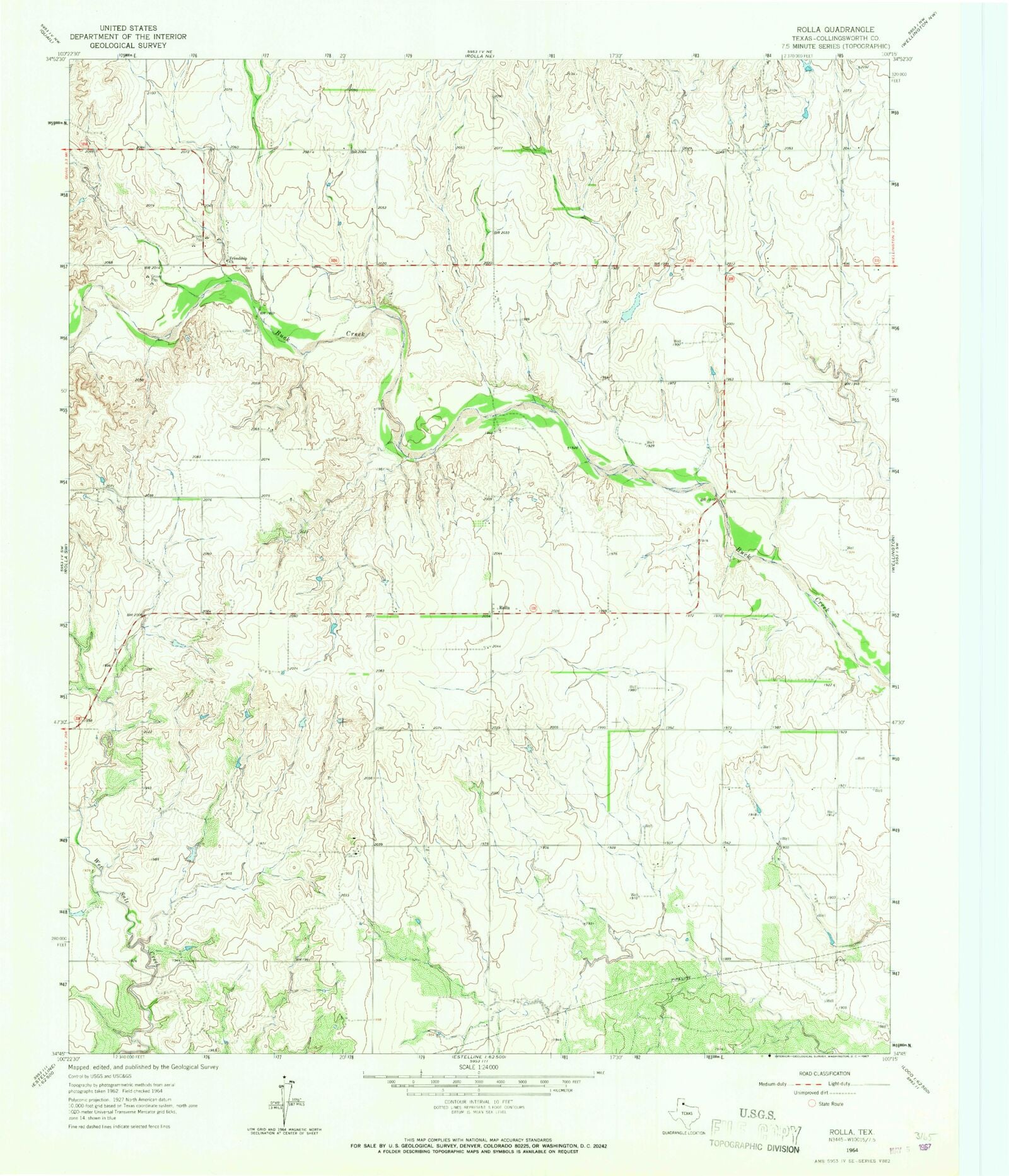 Classic USGS Rolla Texas 7.5'x7.5' Topo Map – MyTopo Map Store
